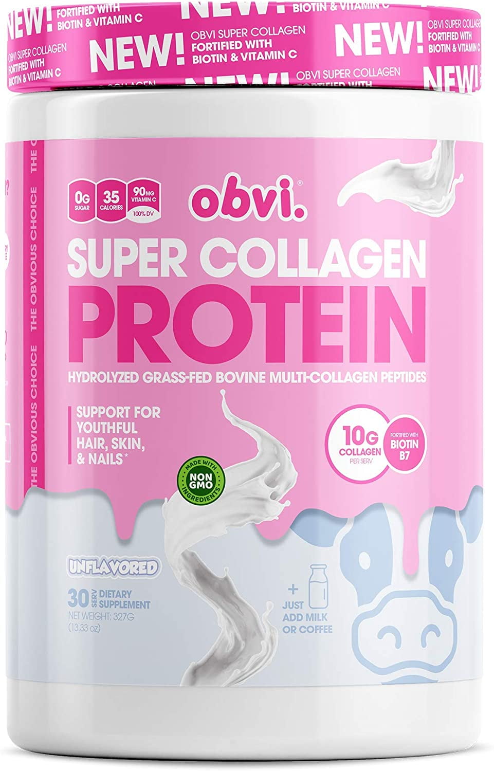 Obvi Super Collagen Peptides Protein Powder, Keto, Dairy & Gluten Free ...