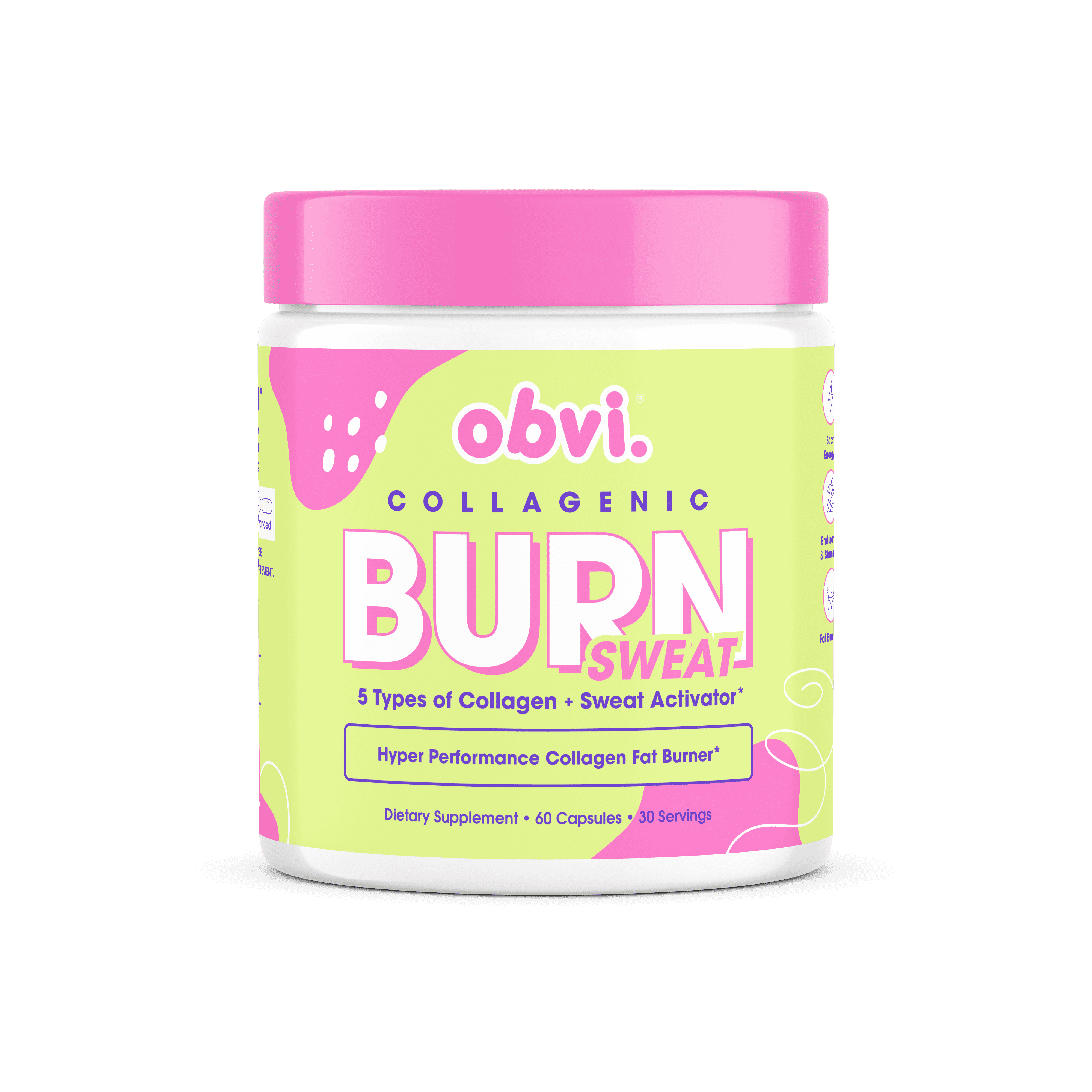 Obvi Collagenic Burn Sweat, Thermogenic Collagen with GBB & Green Tea ...