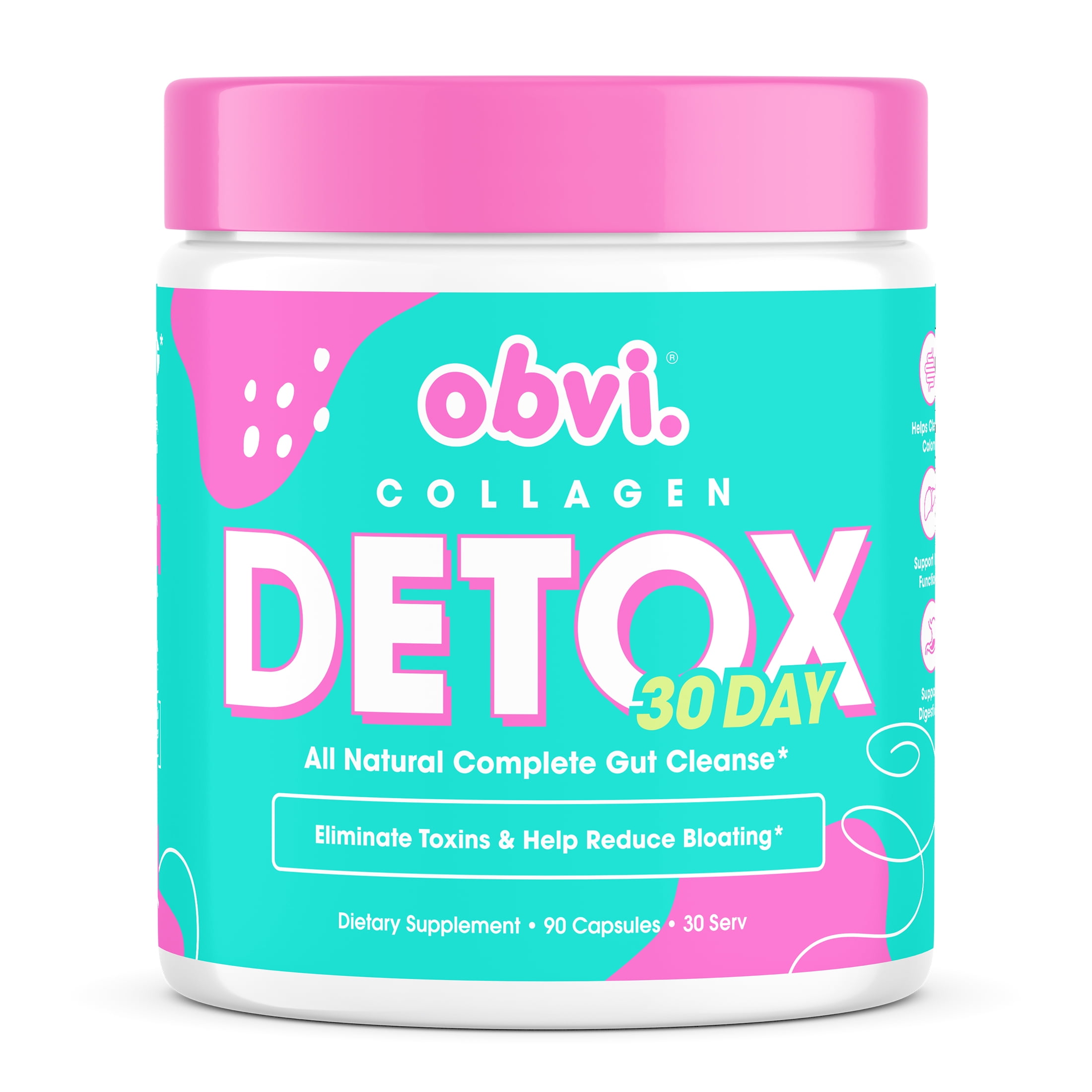 Obvi 30 Day Collagen Detox, All Natural Complete Gut Cleanse, 90 ...
