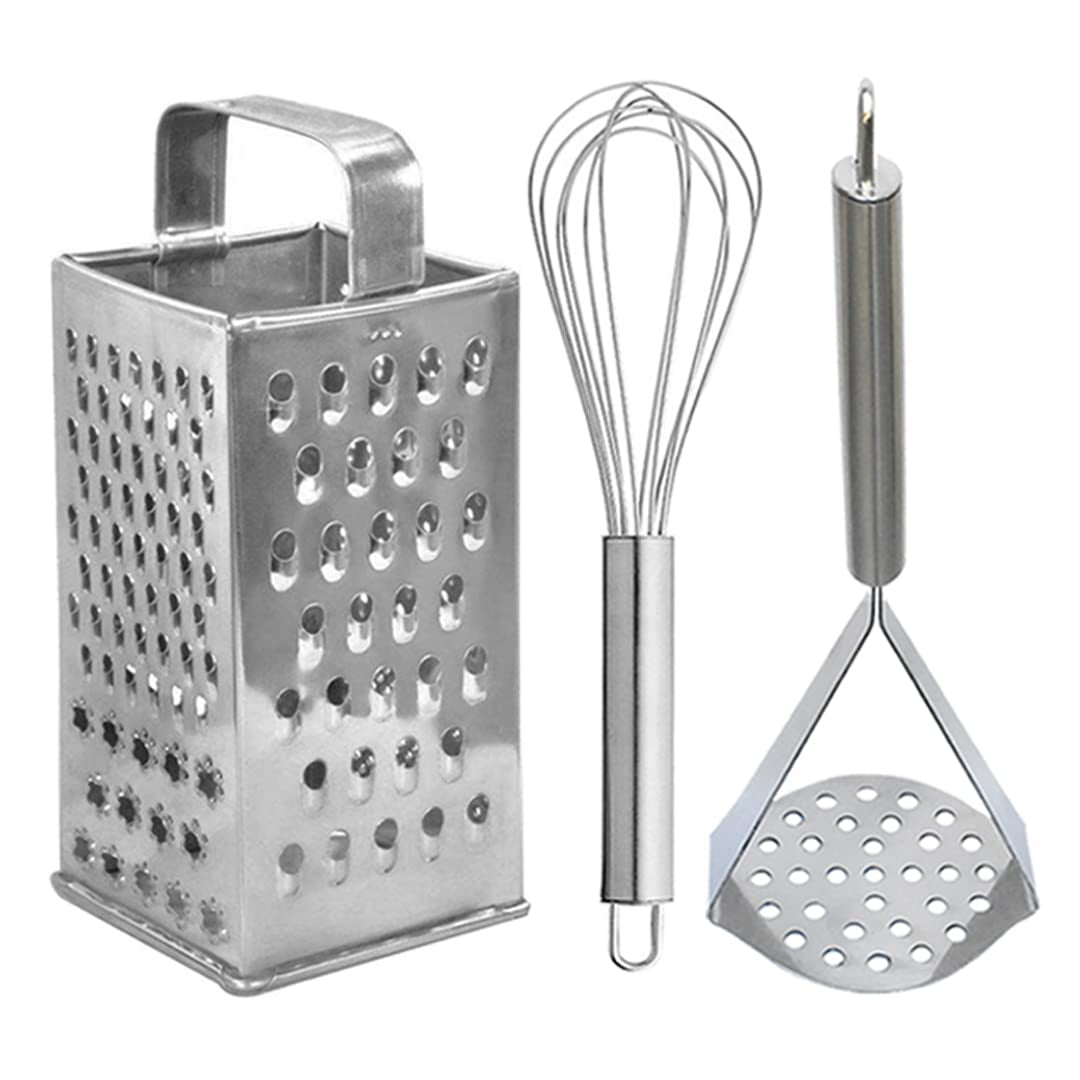 Oc9 Stainless Steel 8 in 1 GraterSlicerChopper Potato MasherPav Bhaji ...