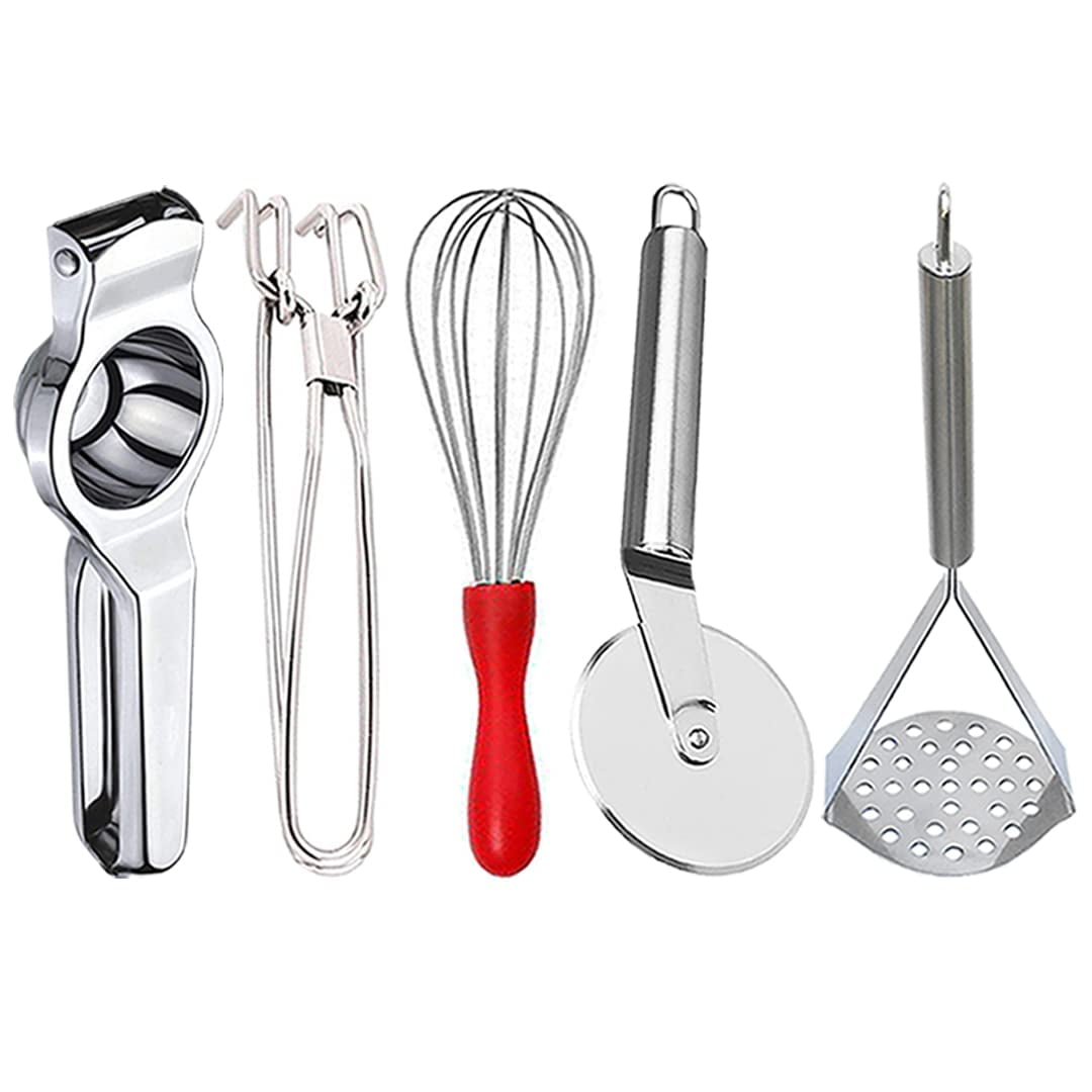 Oc9 Stainless Steel Pakkad Egg Whisk Pizza Cutter Lemon Squeezer Potato ...