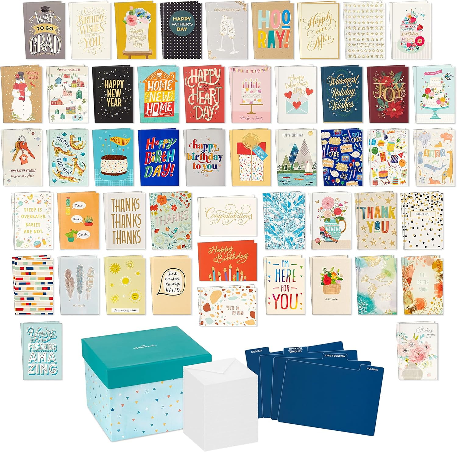 All Occasion Boxed Set of Assorted Blank Greeting Cards with Card ...
