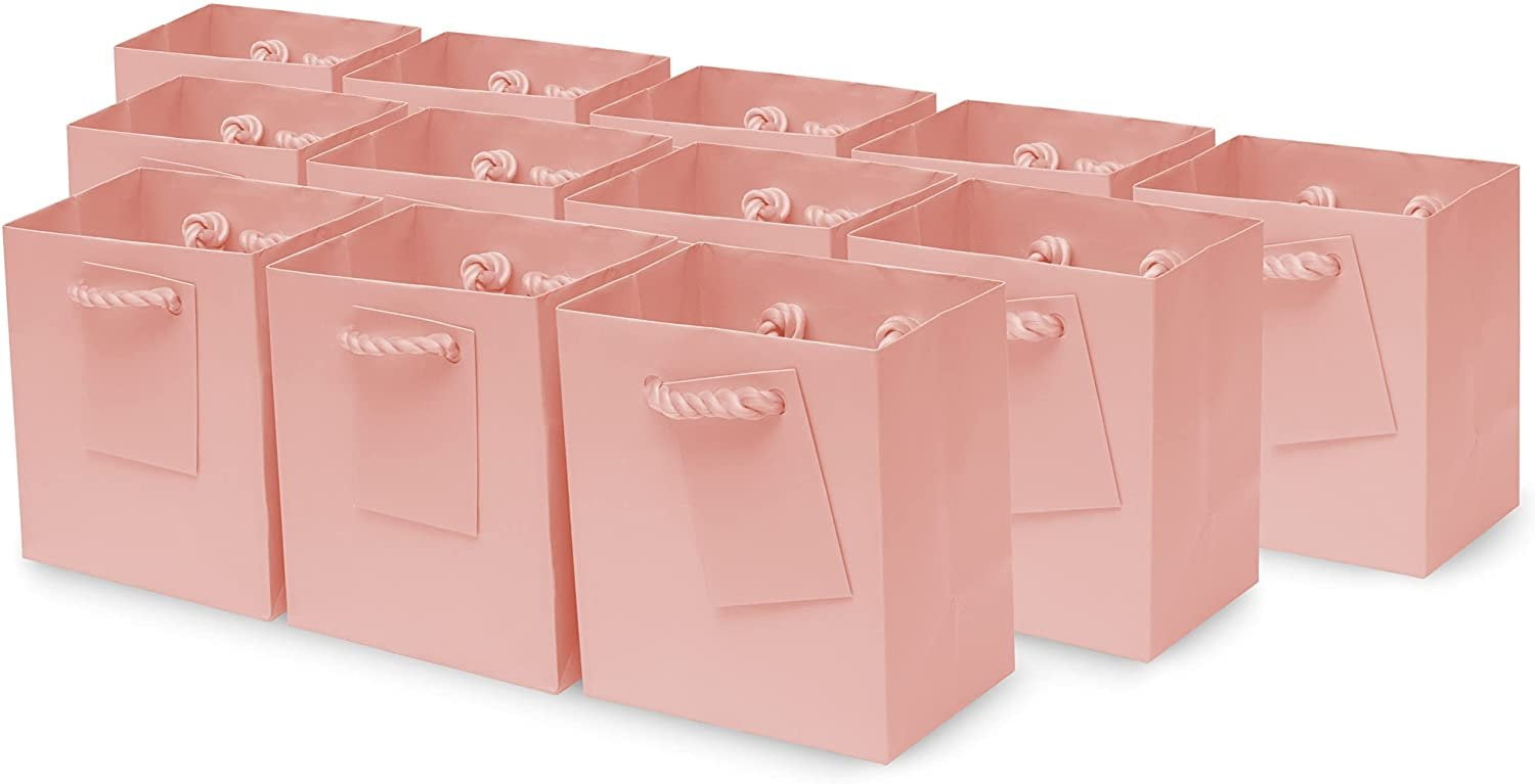 OccasionAll- Small Pink Paper Gift Bags with Handles for All Occasions ...