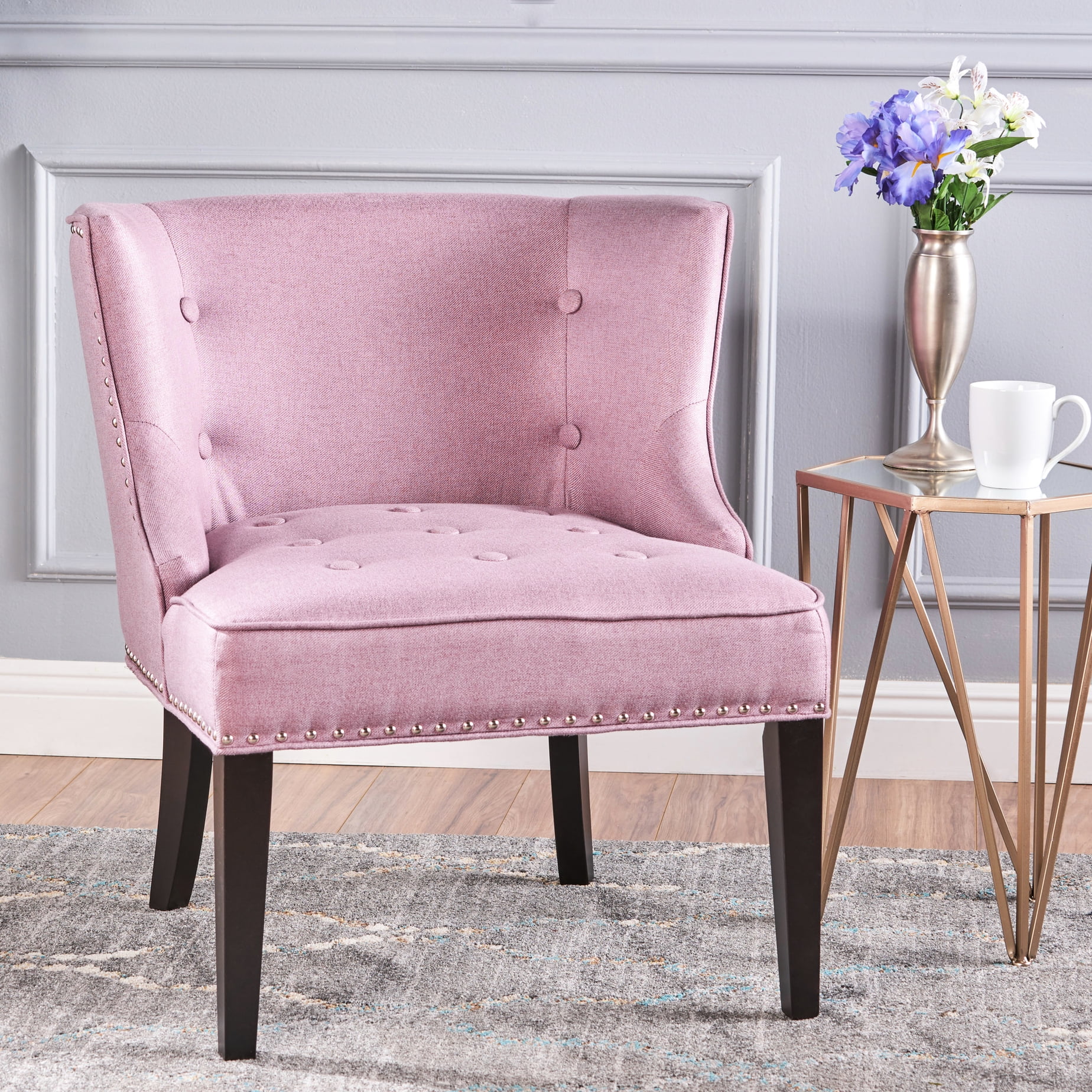Occasional Fabric Accent Chair / Purple, Waffle Stitch Pattern, Comfort ...