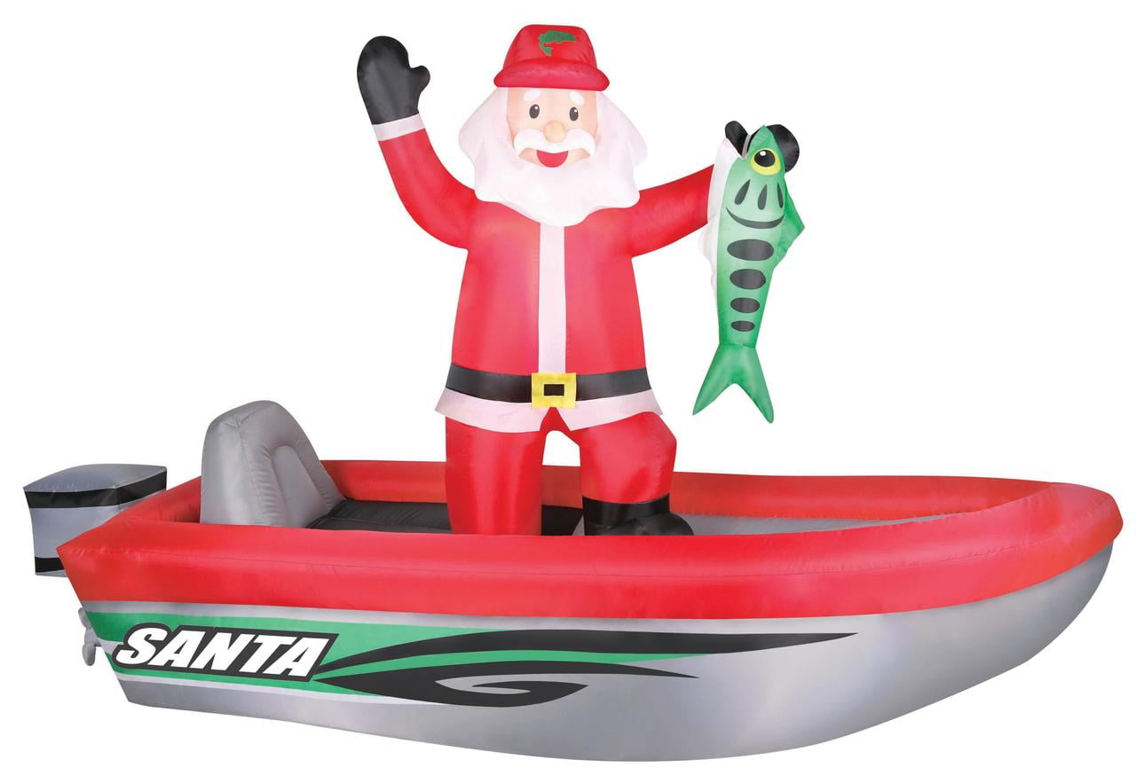 Occasions Christmas 6ft Tall Inflatable Fishing Santa with Energy ...