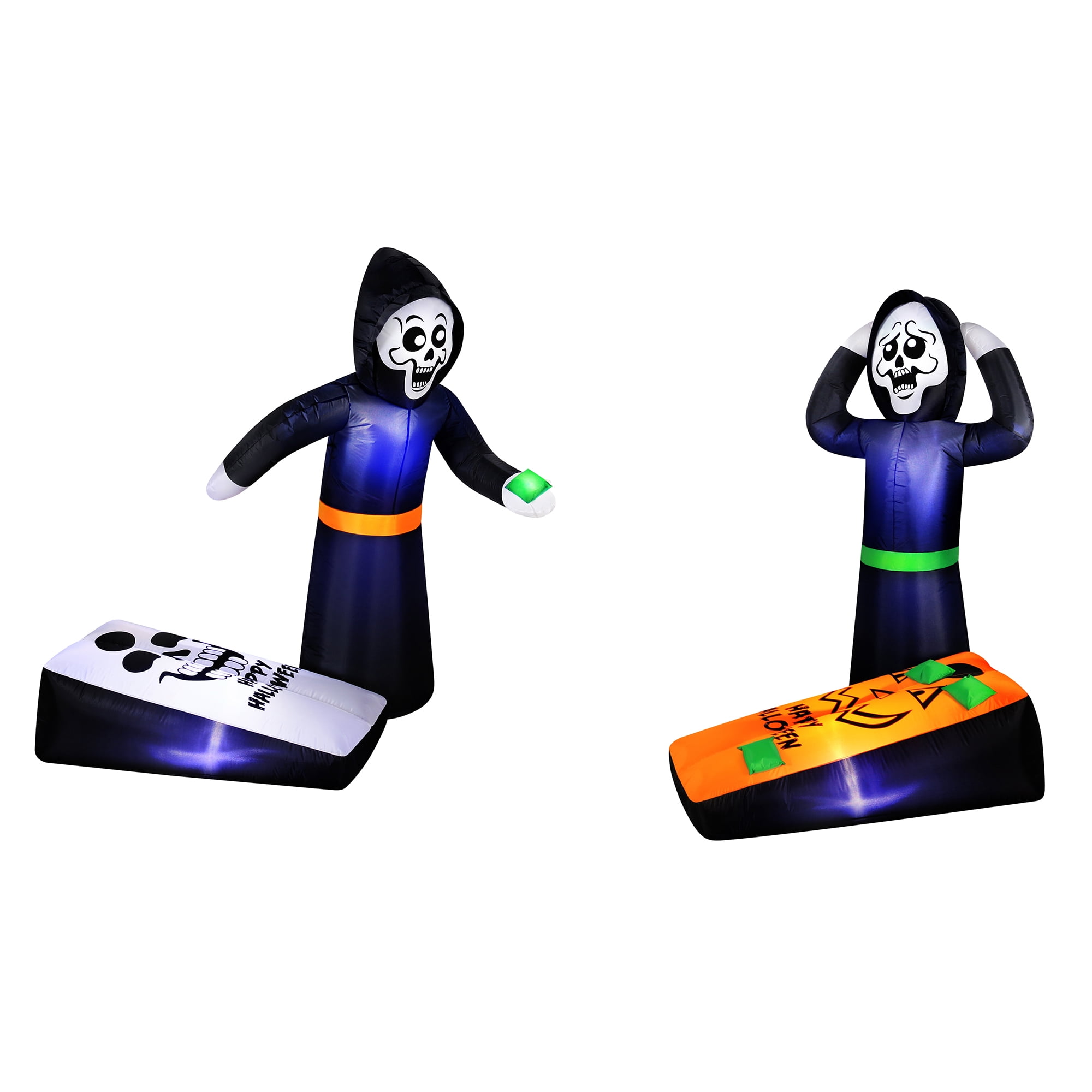 Occasions 5' Indoor Inflatable Reapers Playing Corn Hole Trick or Treat ...