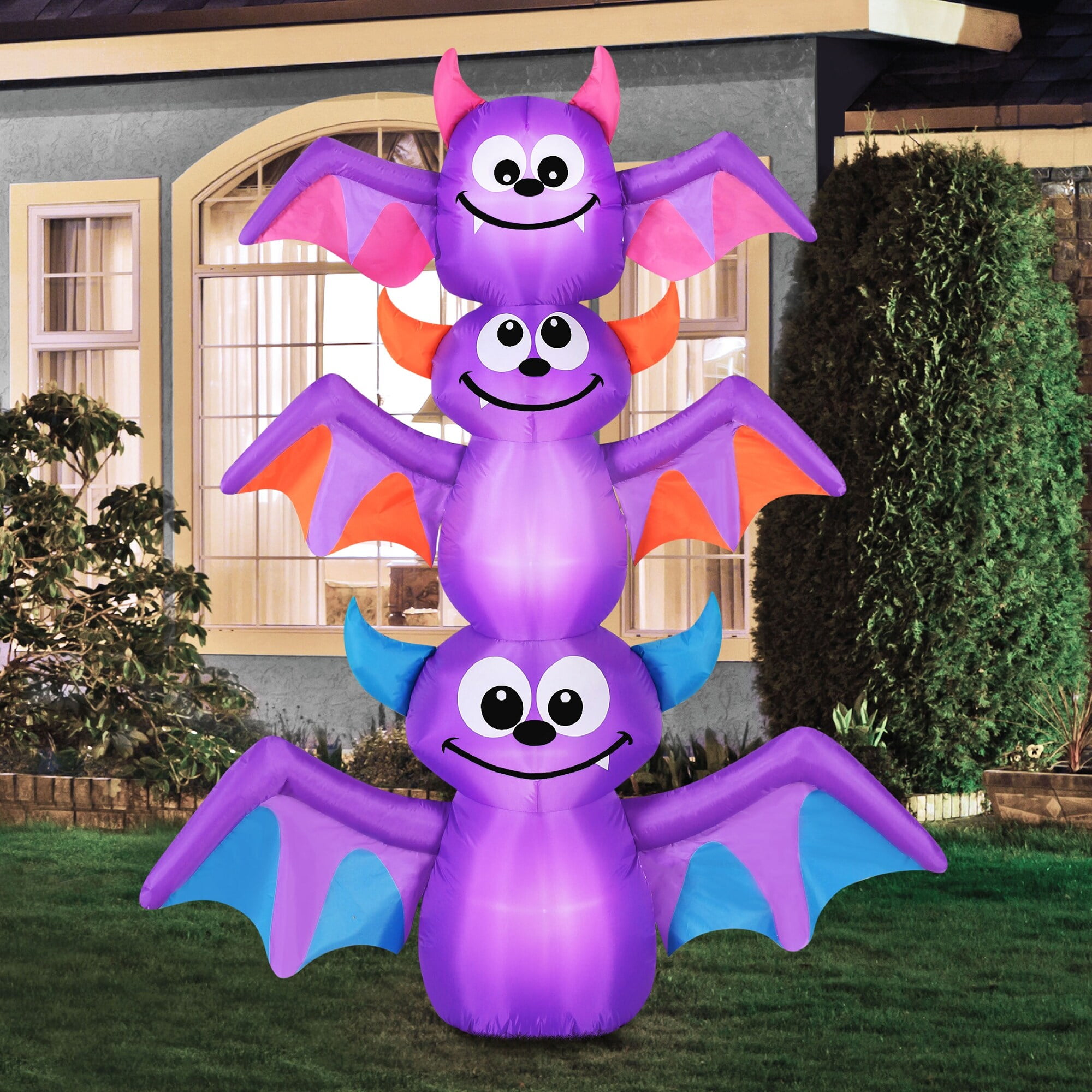 Occasions Airflowz 6 ft. Halloween Inflatable Bat Stack with Lights ...