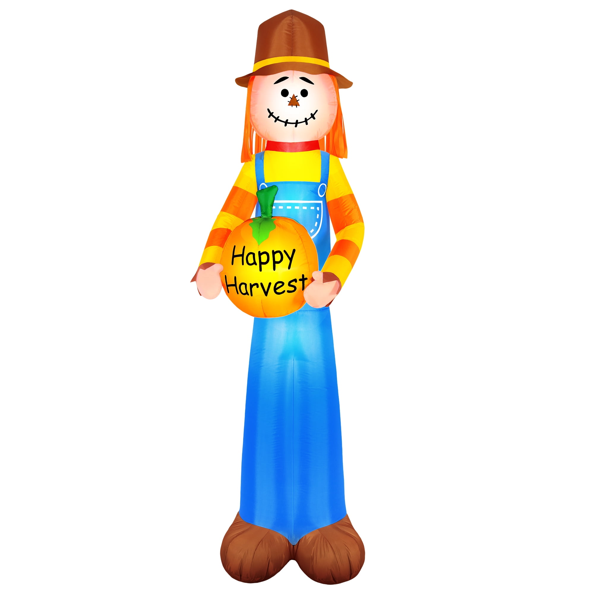 Occasions Airflowz Inflatable Harvest Scarecrow Holding Pumpkin, 2 ft ...