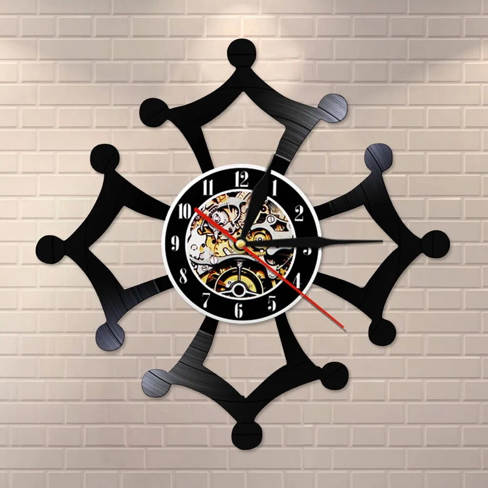 Occitania Symbol Occitane Cross Vintage Vinyl Wall Clock,Vinyl Record ...