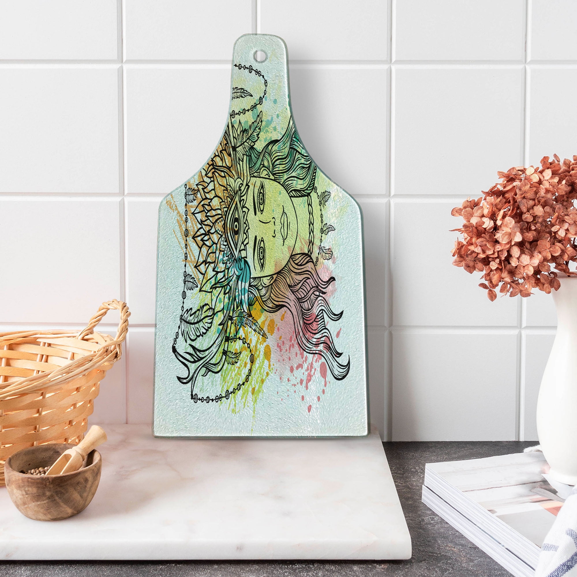 Occult Cutting Board, Female Shaman with Third Eye Form on Head with ...