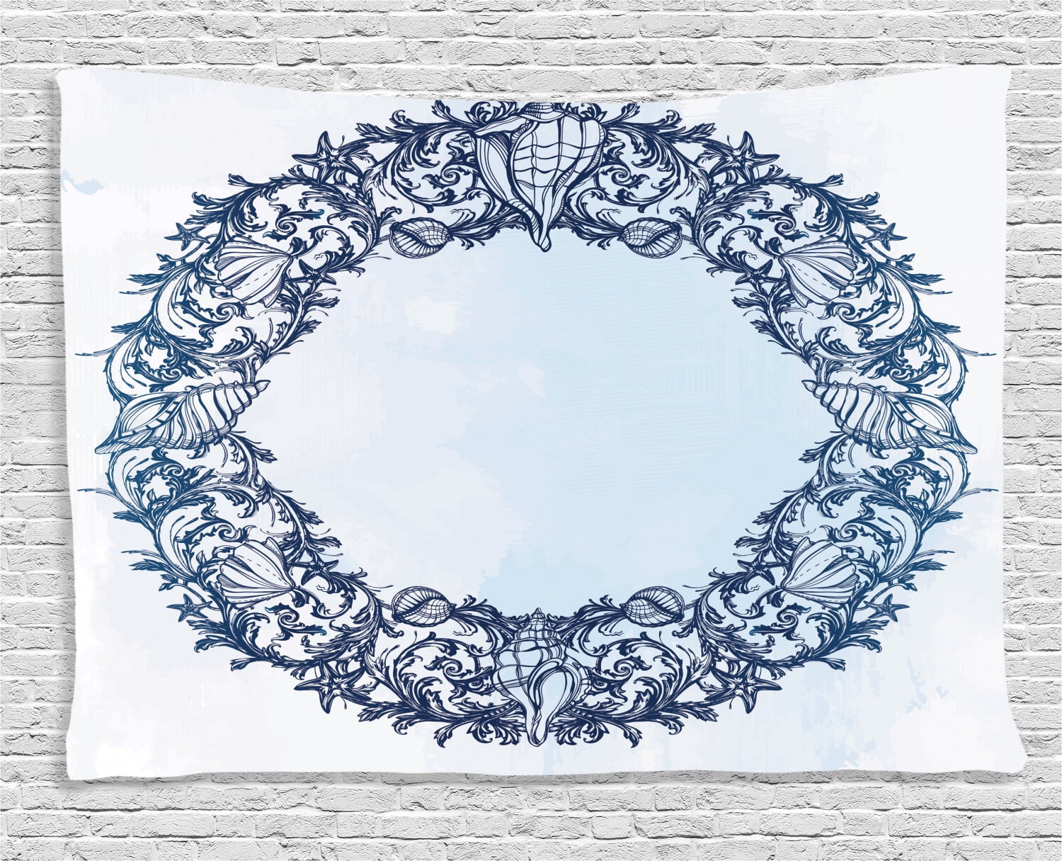 Occult Decor Tapestry, Circular Ornamental Occult with Ethnic Floral ...