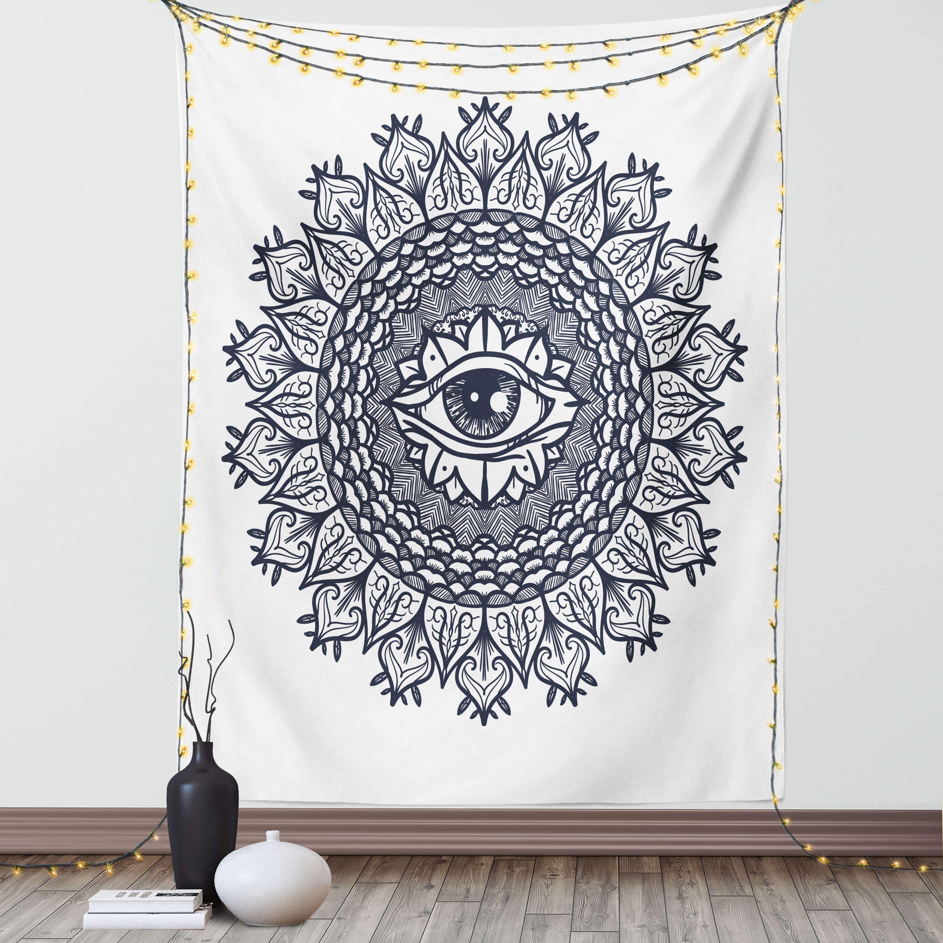 Occult Decor Tapestry, Vintage Circular Occult Pattern Knowledge of the ...
