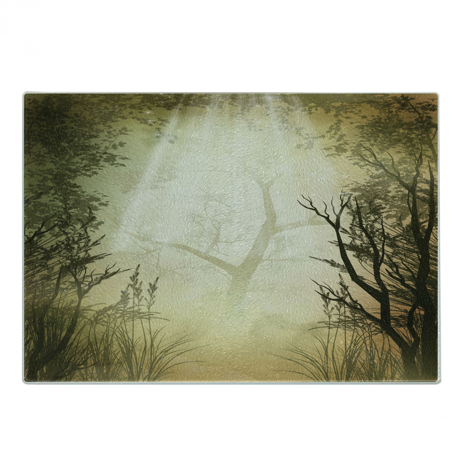 Occult Forest Cutting Board, Misty Spot Deep down in the Woodlands ...