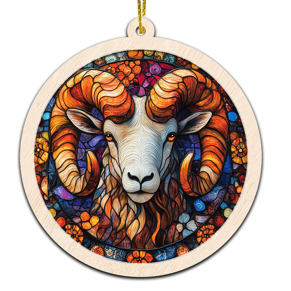 Occult Goat Stained Glass Suncatcher Ornament – Holiday Ornament with ...