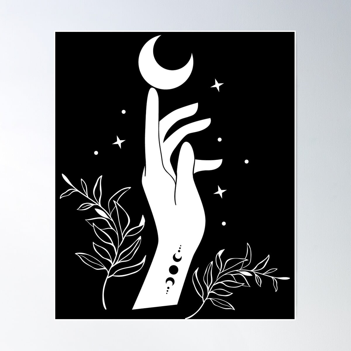 Occult Moon Gothic Symbols Poster Wall Art, Modern Wall Decor For ...