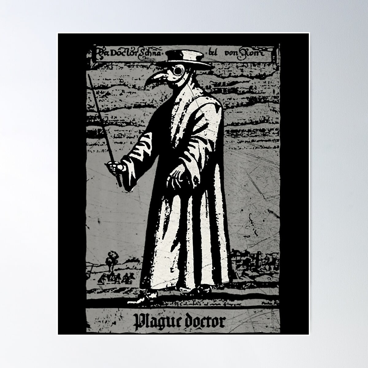 Occult Plague Doctor - Horror Death Vintage Tarot Poster Wall Art ...