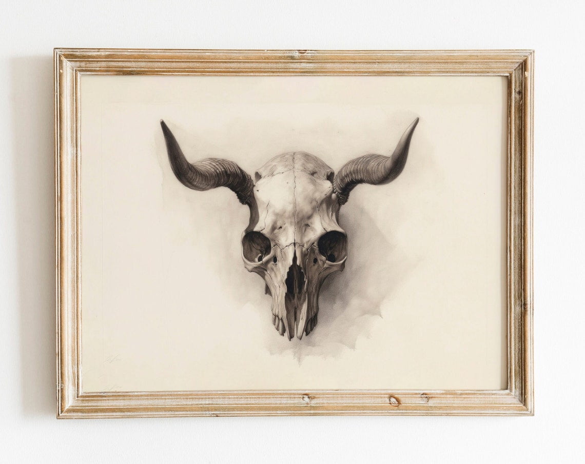 Occult Skull Wall Art Print, Occult Art, Macabre Art, Pagan Art, Dark ...