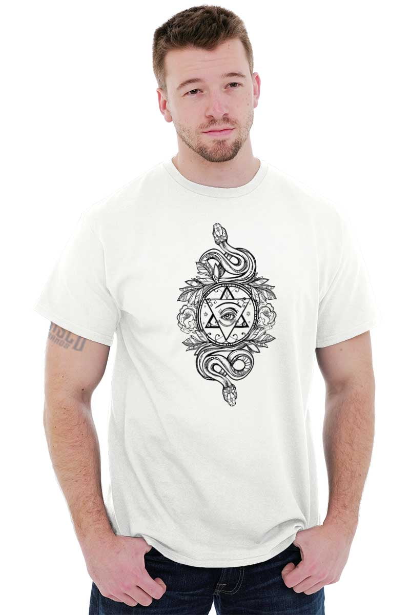 Occult Symbolism All Seeing Eye Snake Men's Graphic T Shirt Tees Brisco ...