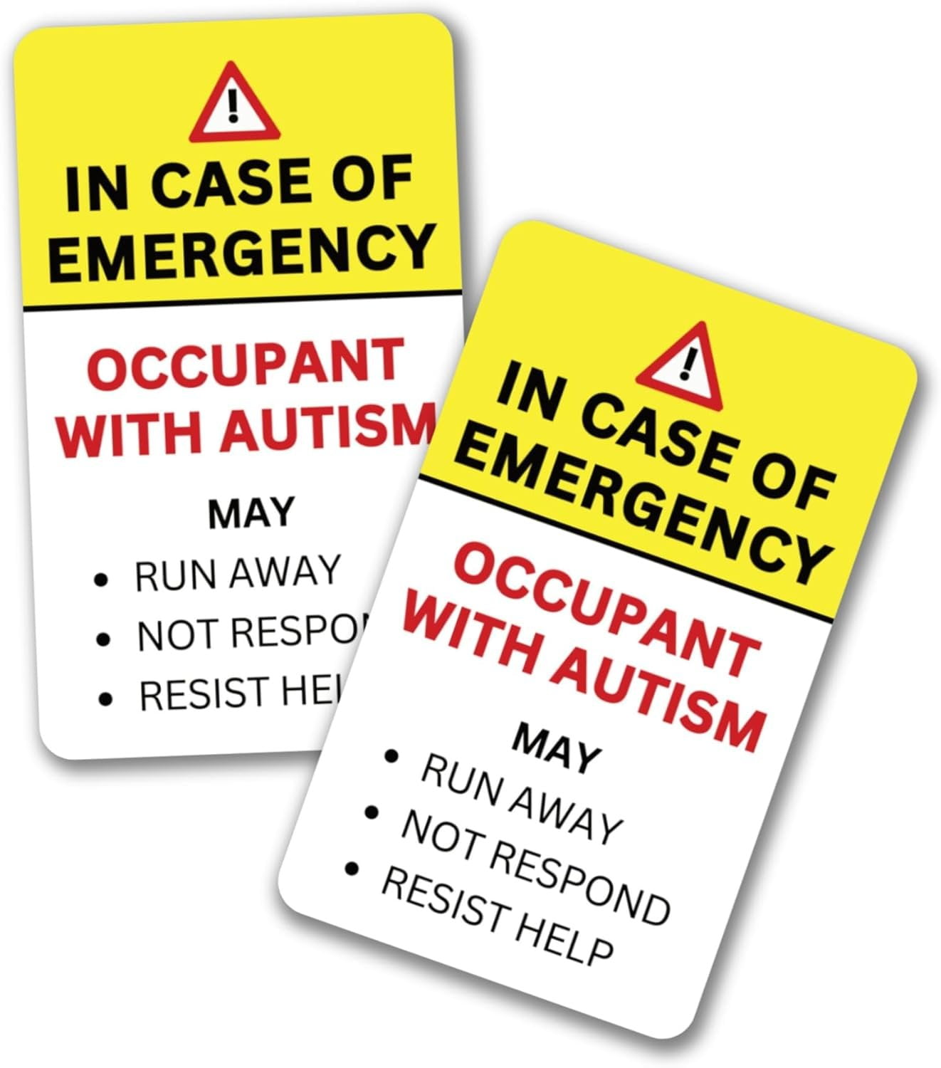 Occupant with Autism Sticker for Window 5 pk 3x5 Sticker Autistic ...