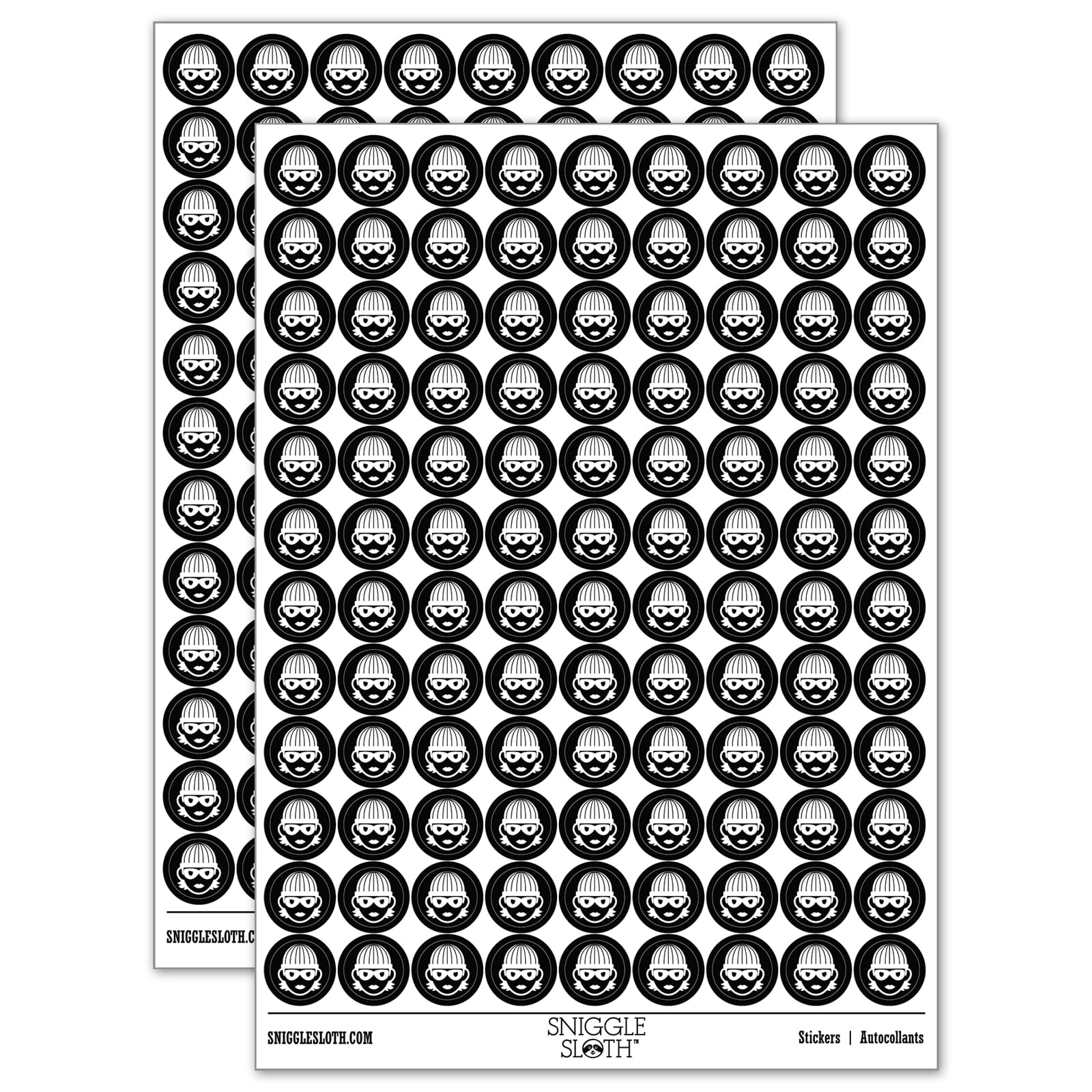 Occupation Thief Burglar Criminal Woman Icon 200+ Round Stickers ...