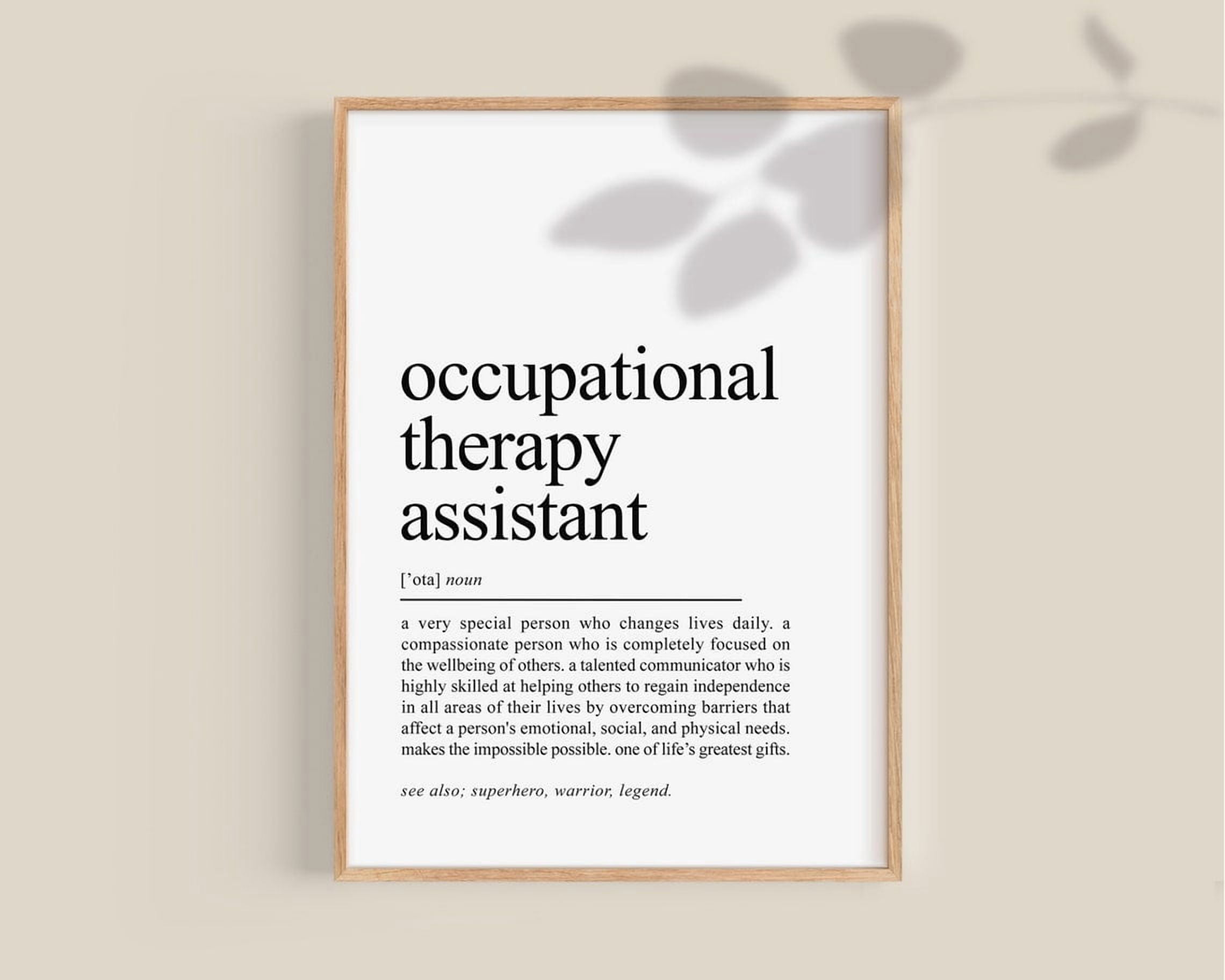 Occupational Therapy Assistant Definition Poster, Occupational ...