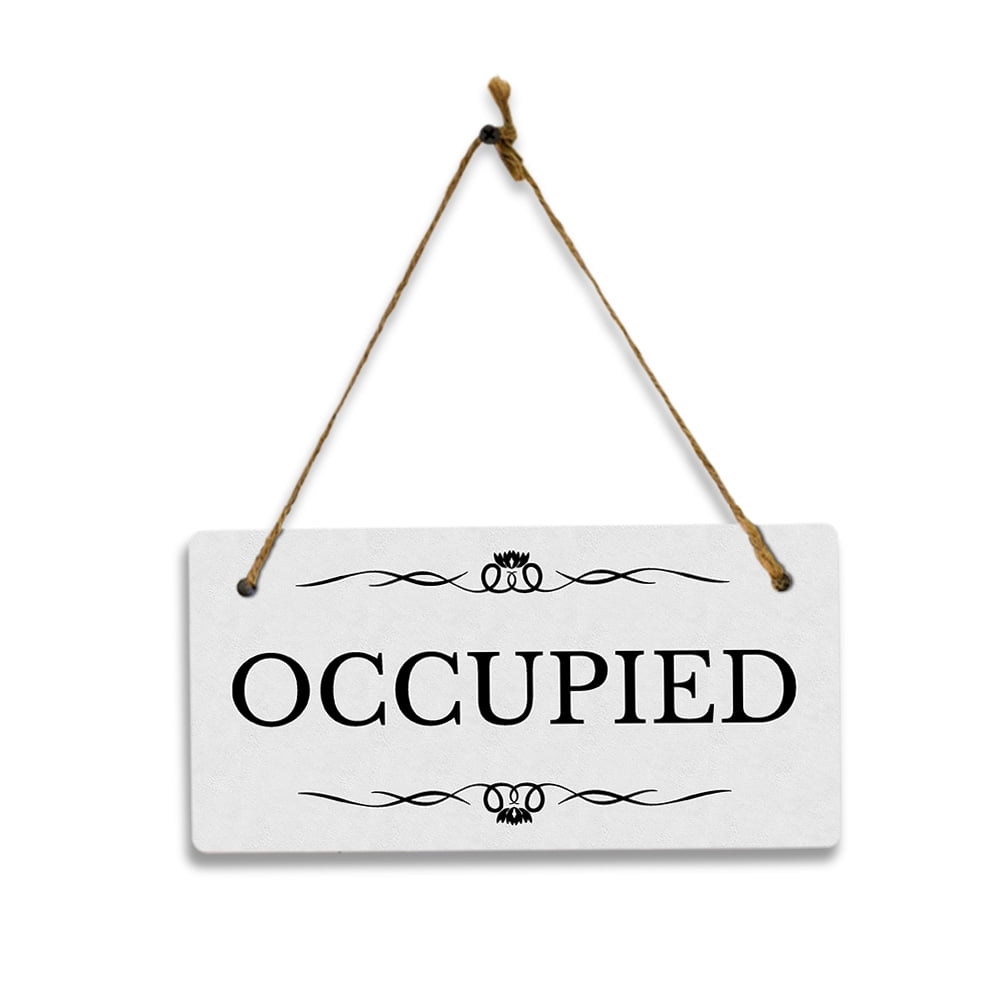 Occupied 5" x 10" Hanging Wall or Door Sign | Rustic Twine | Stylish ...