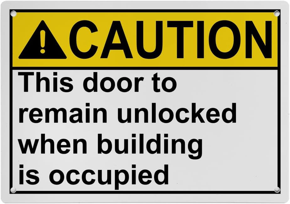 Occupied Building Unlocked Exit Sign, Industrial Exit Sign 8"x12" UV ...