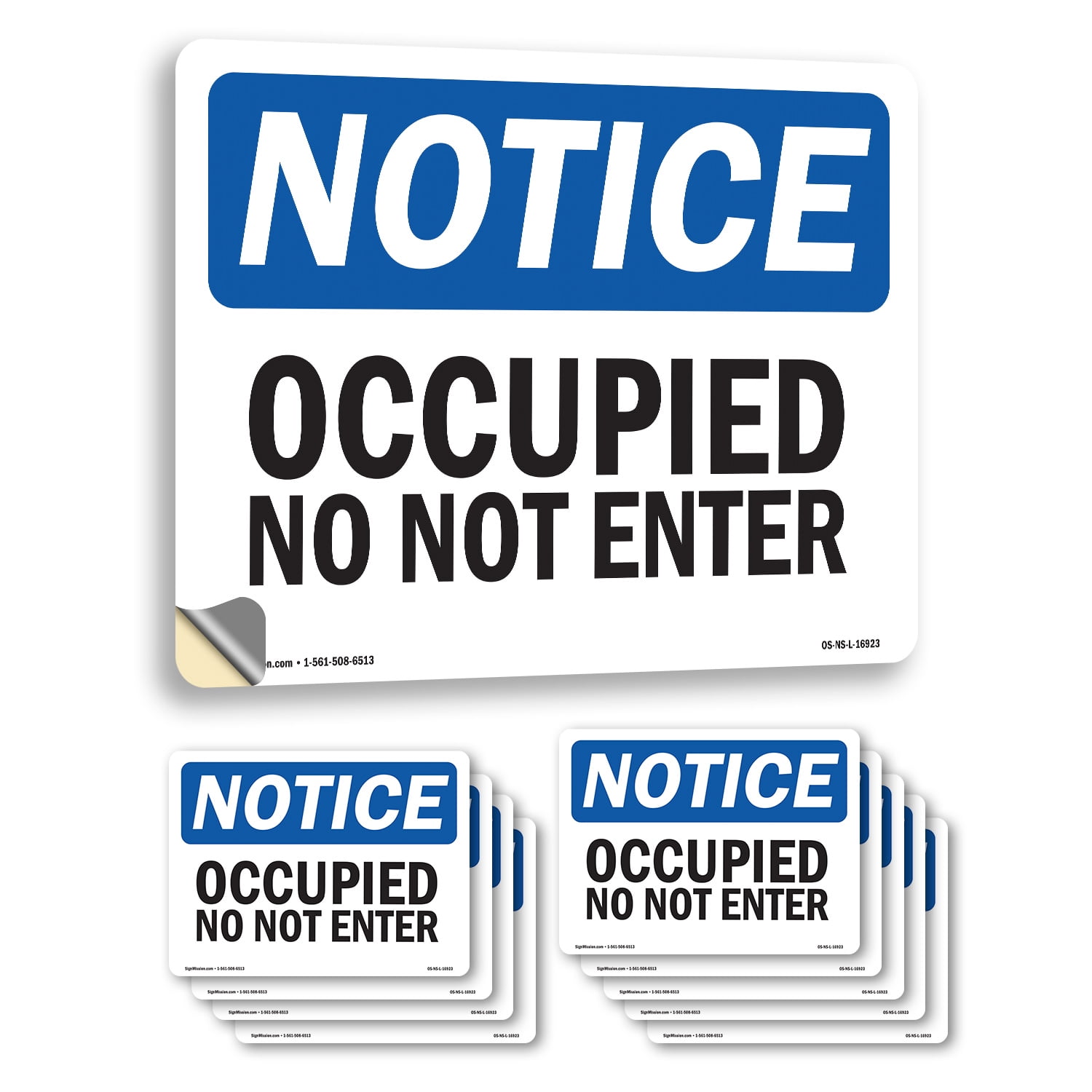 Occupied Do Not Enter OSHA Notice Vinyl Decal Label 10 Inch x 7 Inch ...