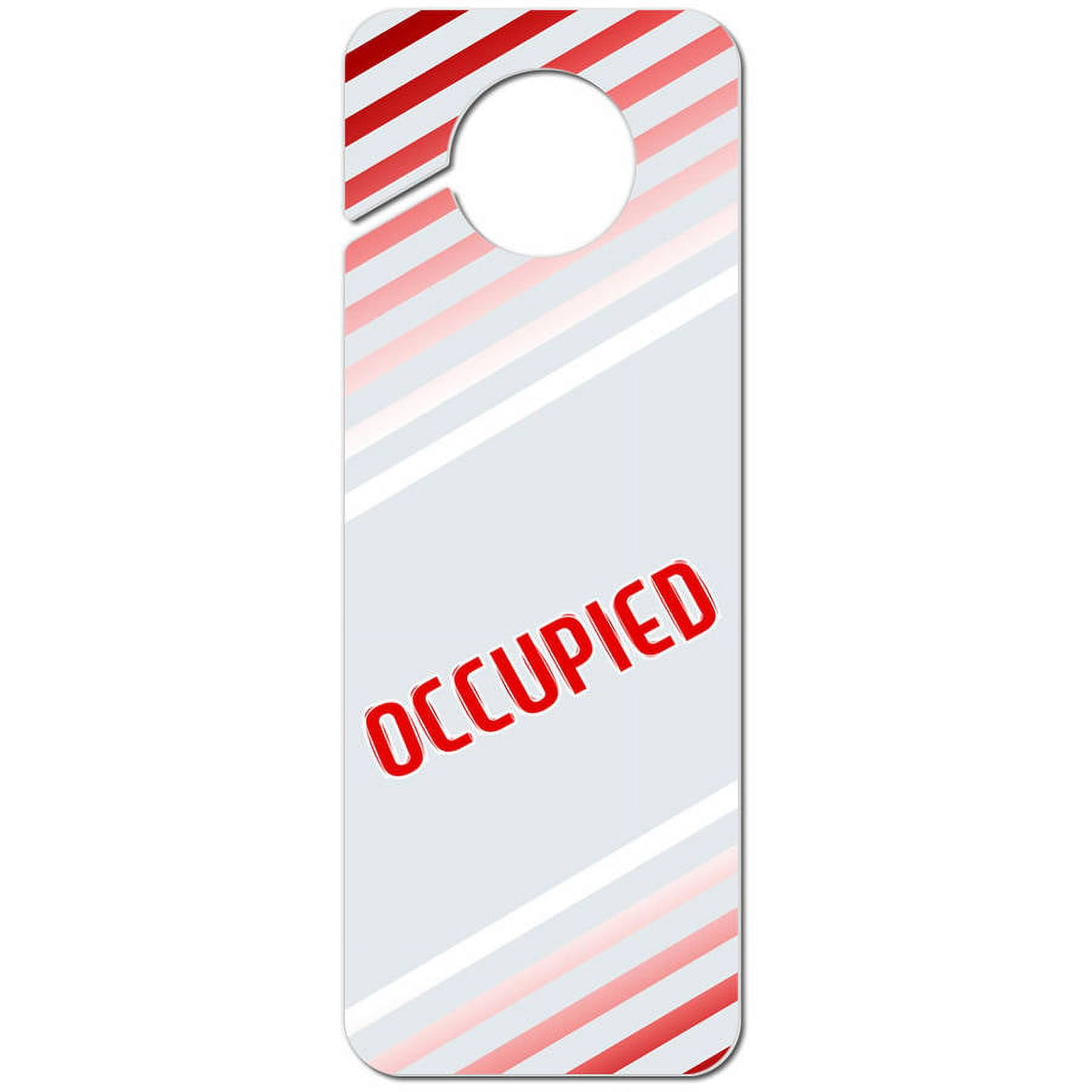 Occupied Red Stripes Plastic Door Knob Hanger Sign - Walmart.com