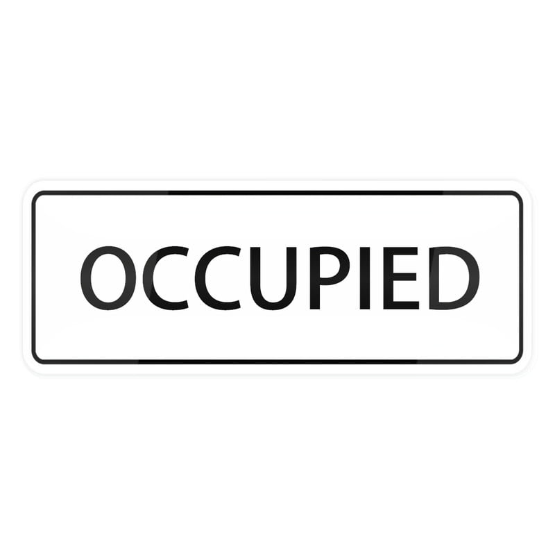 Occupied Sign, 10 X 3 Inch Acrylic Plastic Sign With Symbols, Self ...