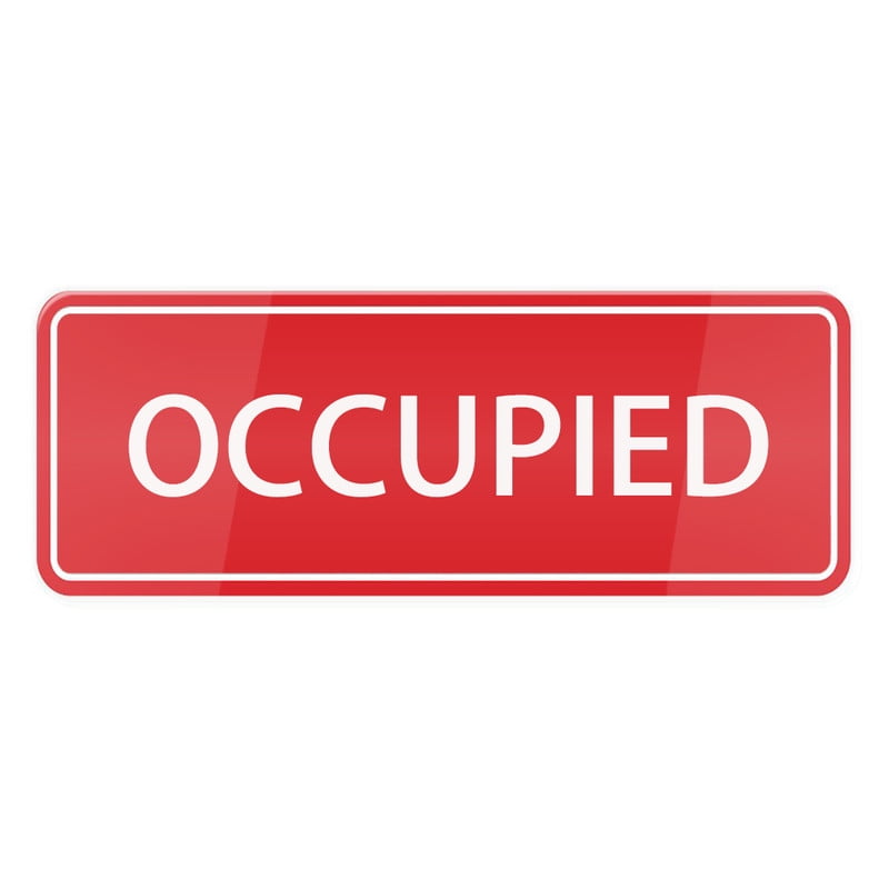 Occupied Sign, 10 X 3 Inch Acrylic Plastic Sign With Symbols, Self ...