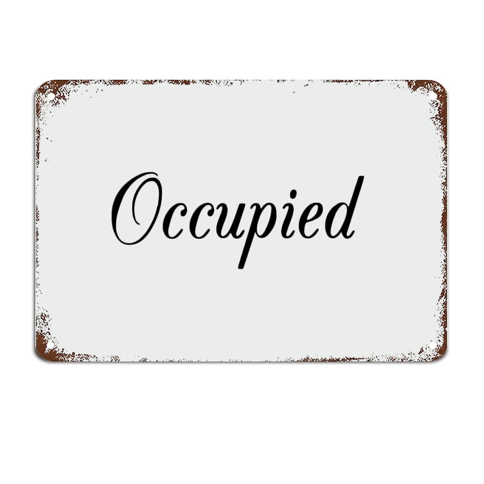 Occupied Sign Bathroom Door Sign Toilet Signs with Quotes Metal Sign ...