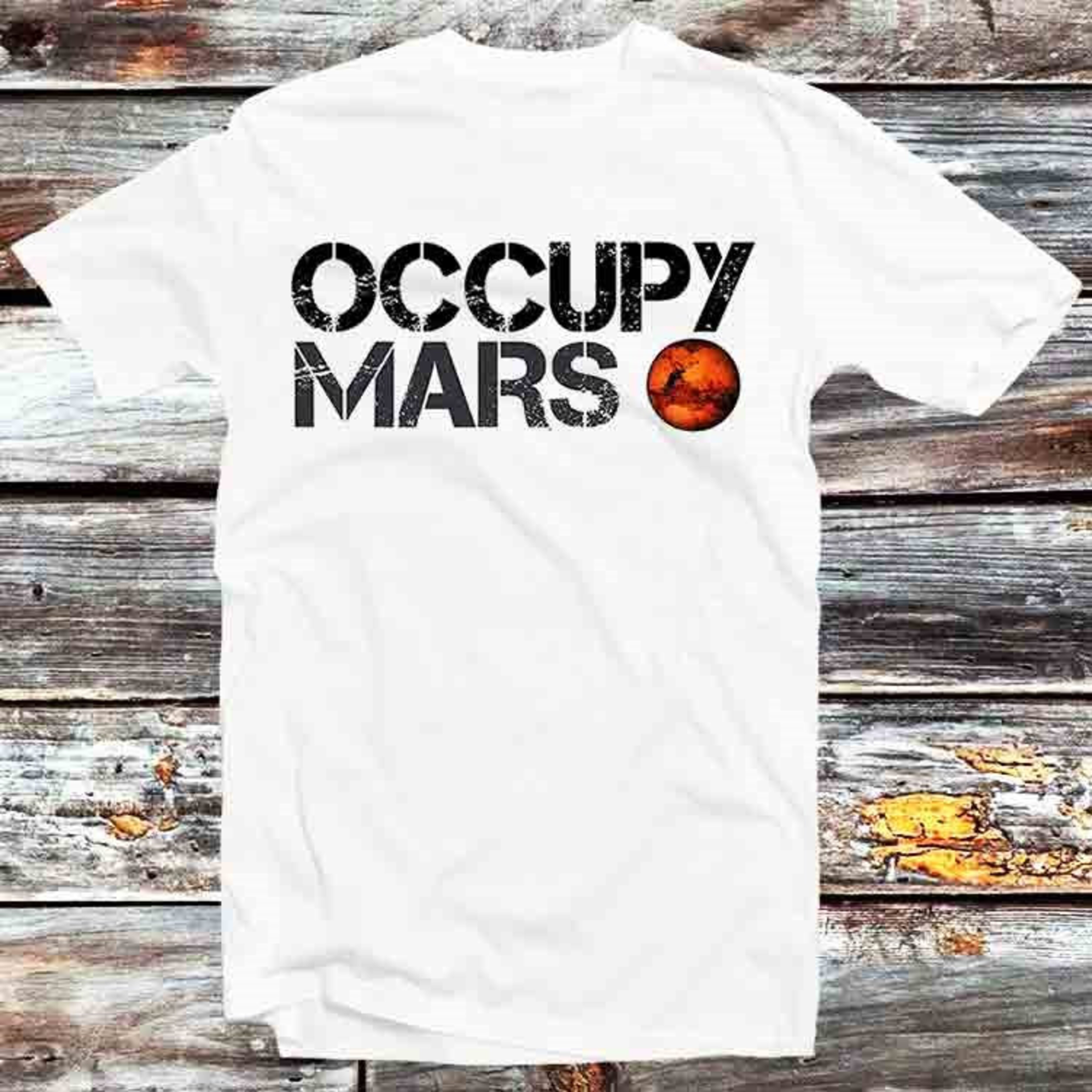 Occupy Mars Planet Universe Nature Earth T Shirt Vintage Retro Cool ...