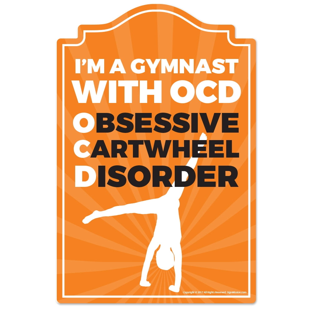 Ocd Gymnast Novelty Sign | Indoor/Outdoor | Funny Home Décor for ...