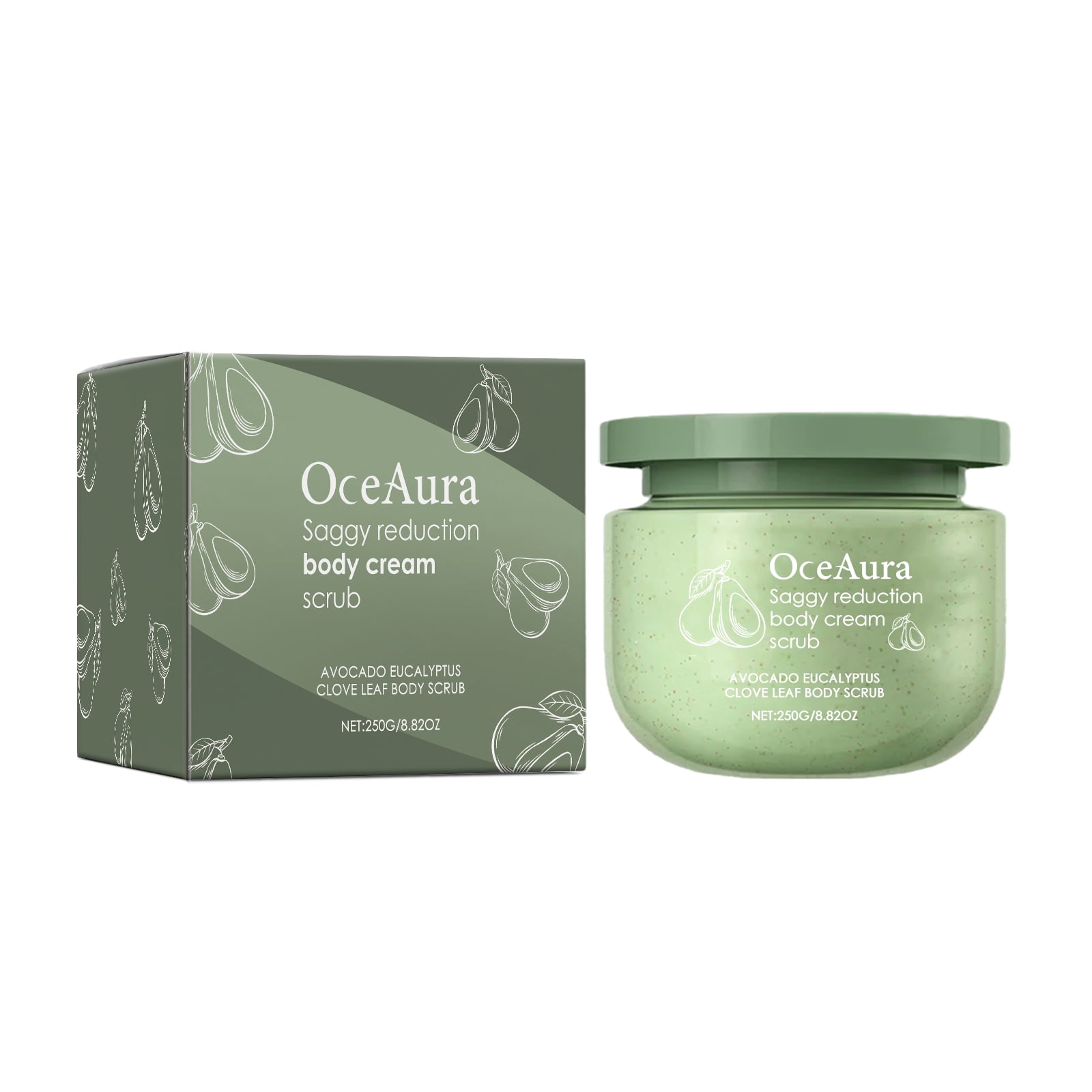 OceAura Avocado Ice Cream, Body Scrub Deeply Cleanses Skin Exfoliation ...