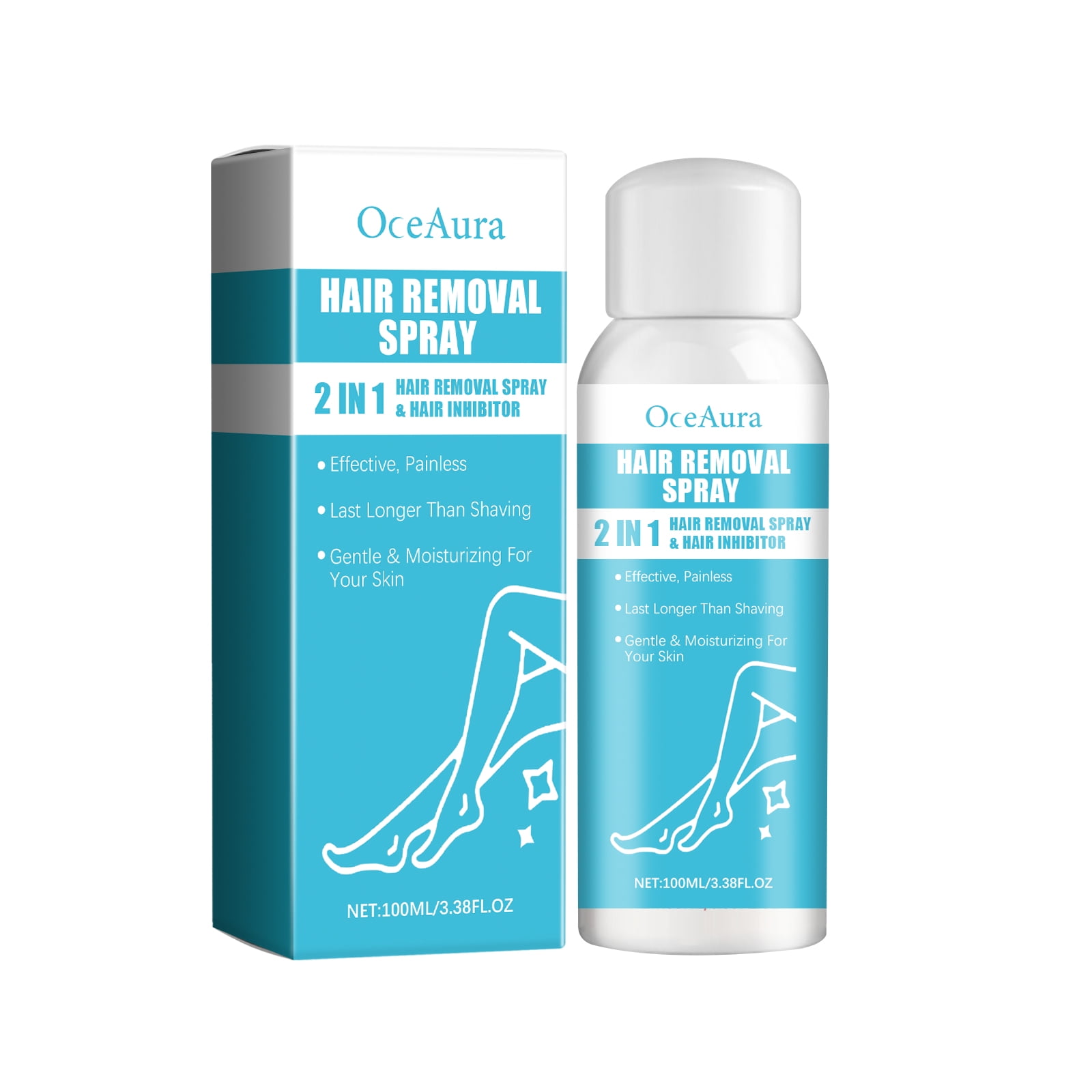 OceAura Hair Removal Spray Refreshing Moisturizing Gentle Smooth Hand ...