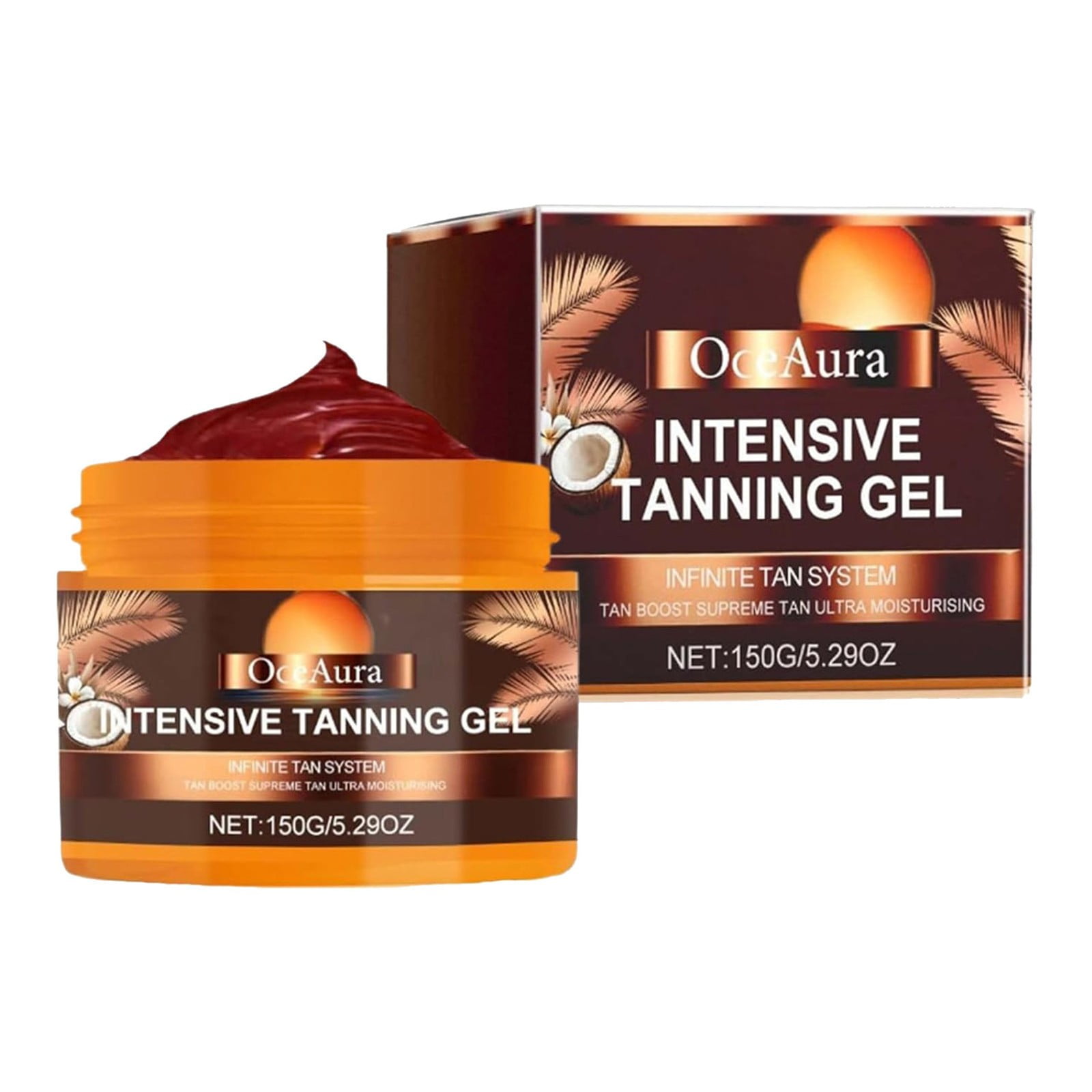 OceAura Intensive Tanning Gel - Instant Tan Enhancer - Water-Resistant ...