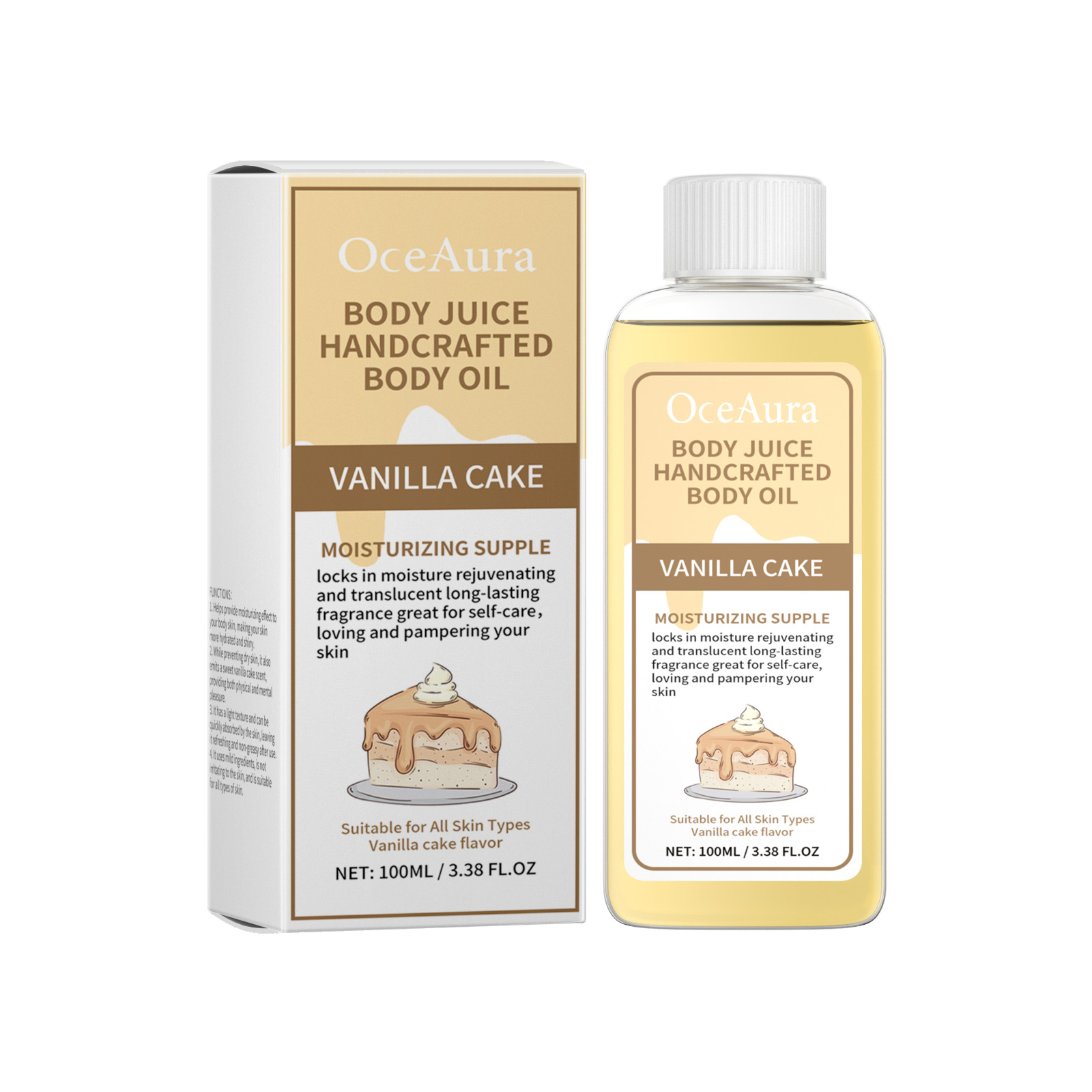 OceAura Vanilla Body Care Oil - Hydrating Moisturizer for Dry Skin ...