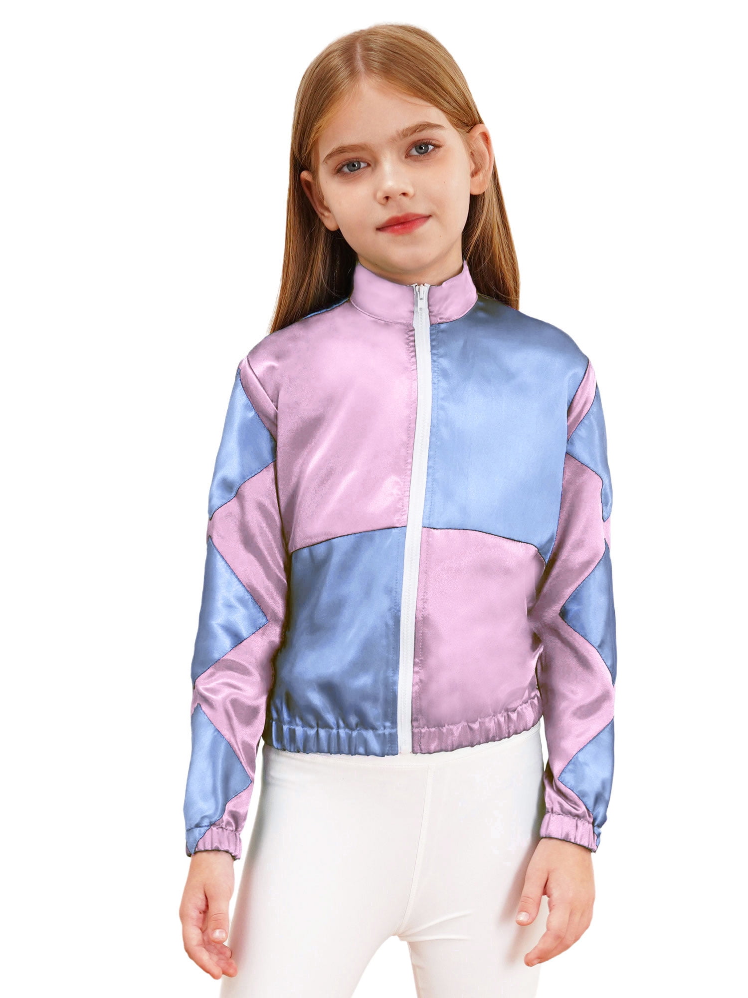 Ocealan Girls Horse Riding Coat Kids Satin Long Sleeve Equestrian ...