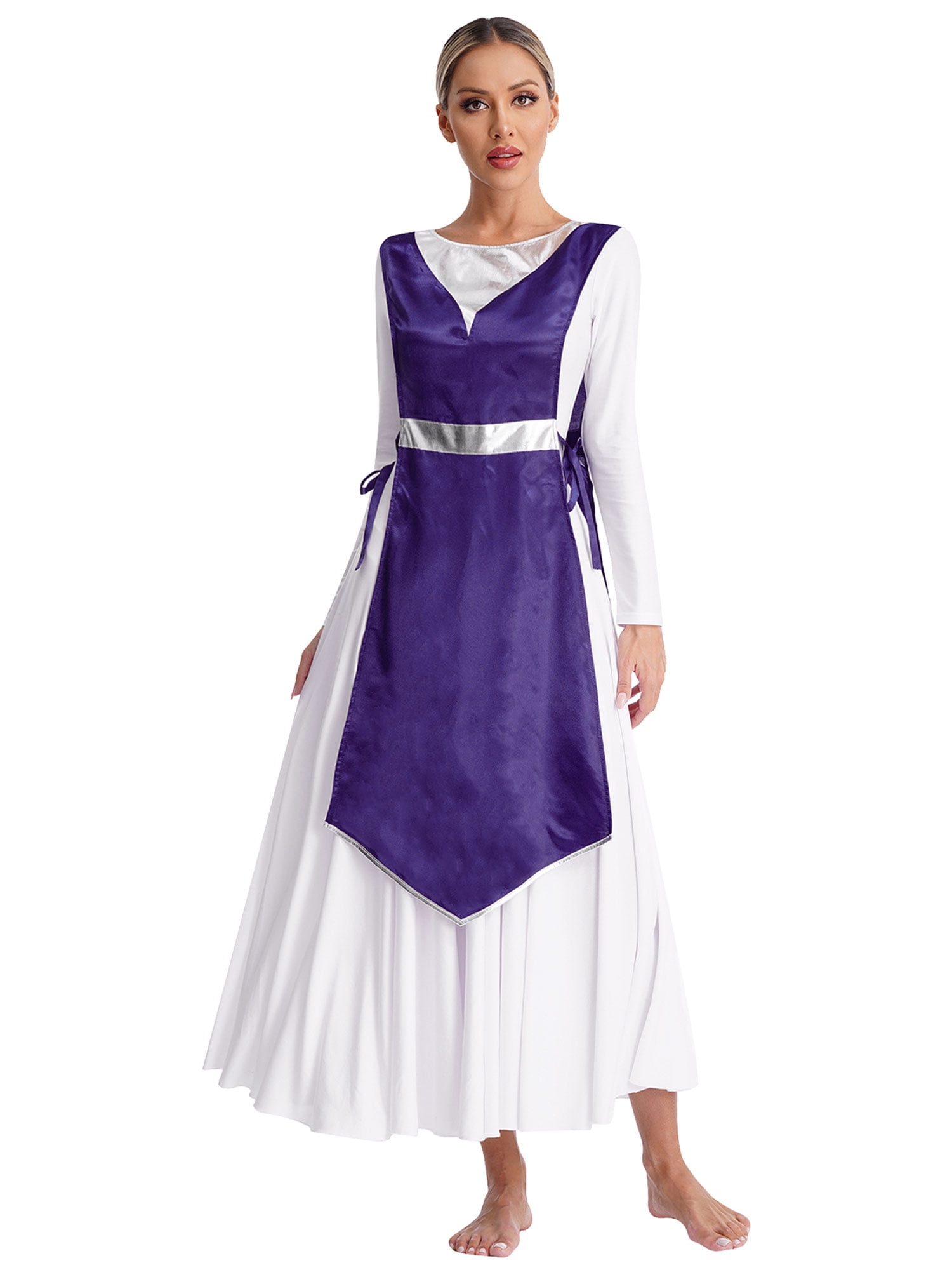 Ocealan Metallic Praise Dance Dress for Womens Sleeveless Coverups ...