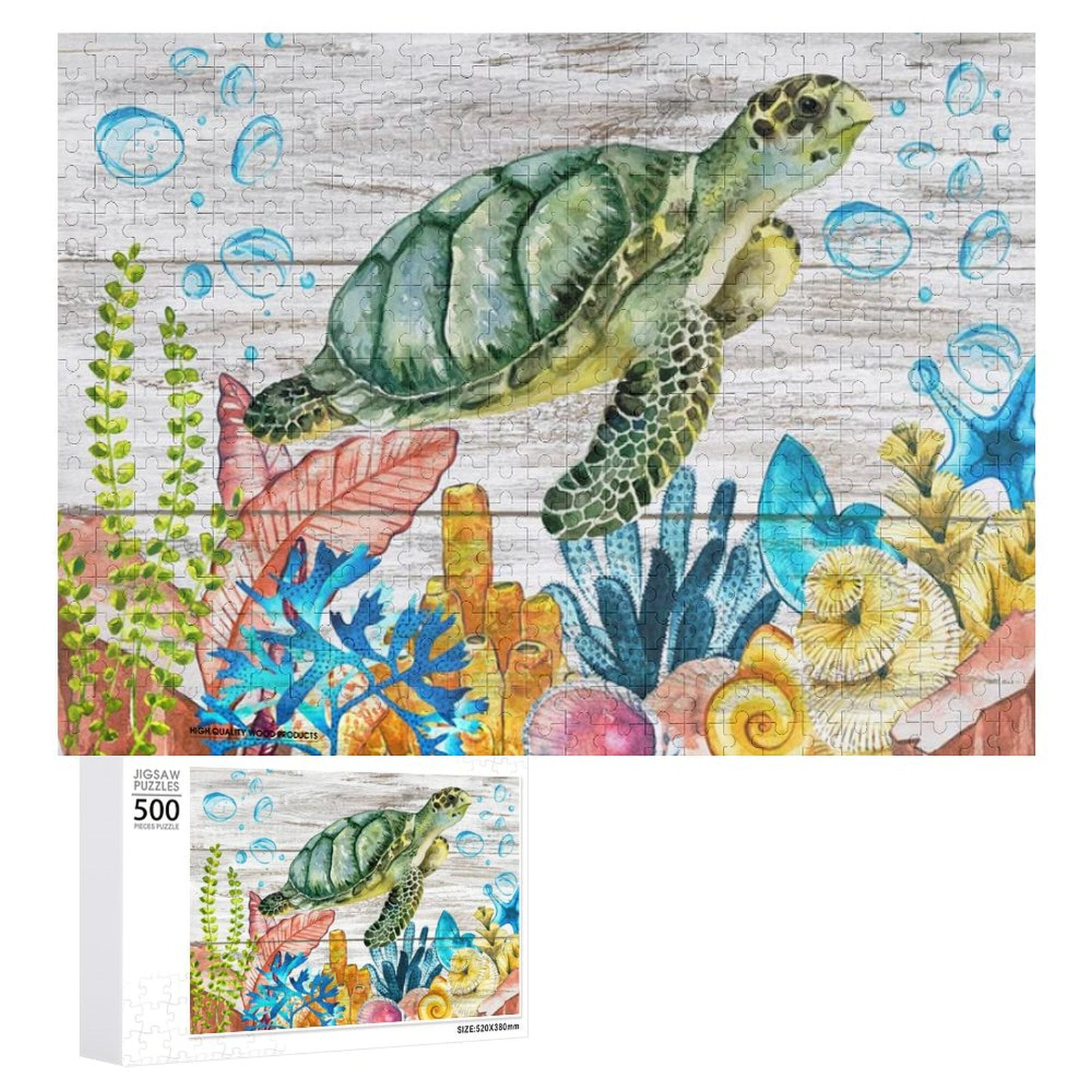 Ocean 500 Piece Jigsaw Puzzles for Adults - Green Sea Turtle Puzzle ...