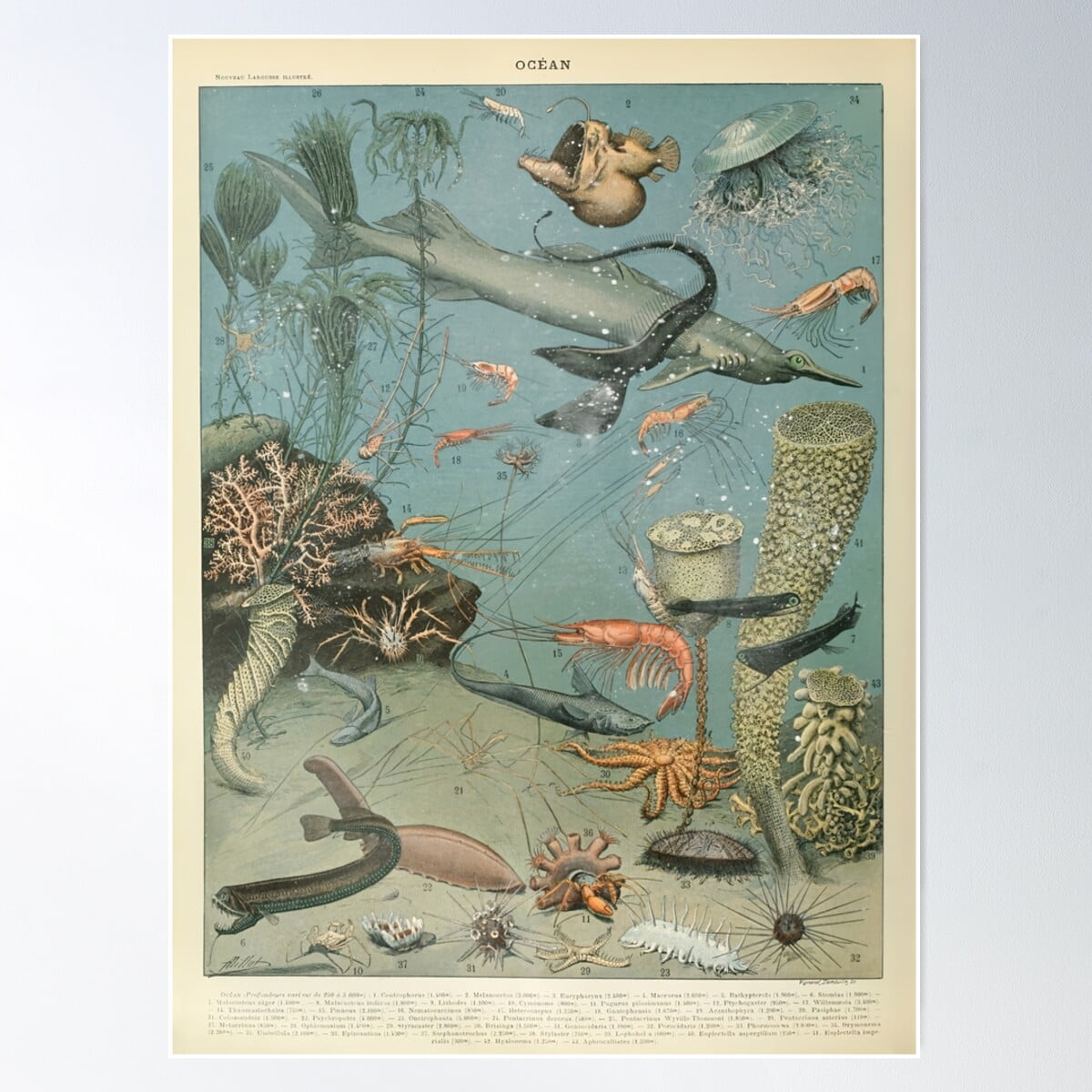 Ocean A - Adolphe Millot Poster Wall Art, Modern Wall Decor For Living ...