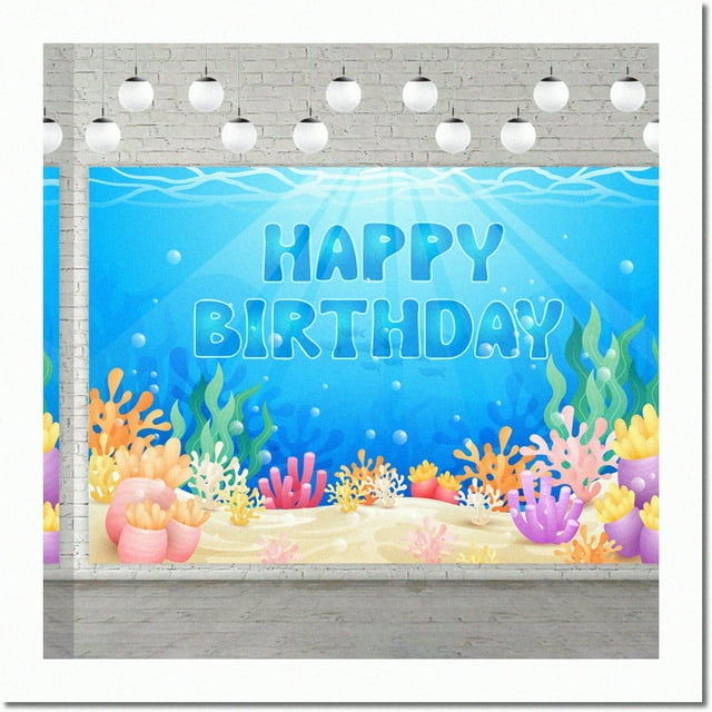 Ocean Adventure Birthday Bash Banner - Underwater Theme Decor with ...