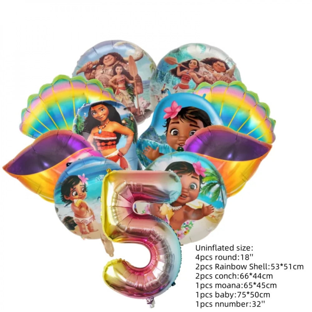Ocean Adventure Moana Cartoon Balloons Set Baby Shower First 5th ...