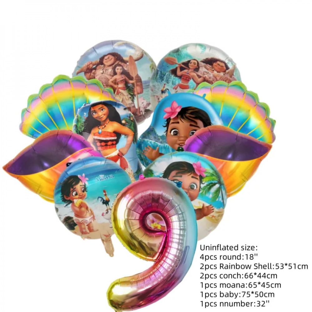 Ocean Adventure Moana Cartoon Balloons Set Baby Shower First 5th ...