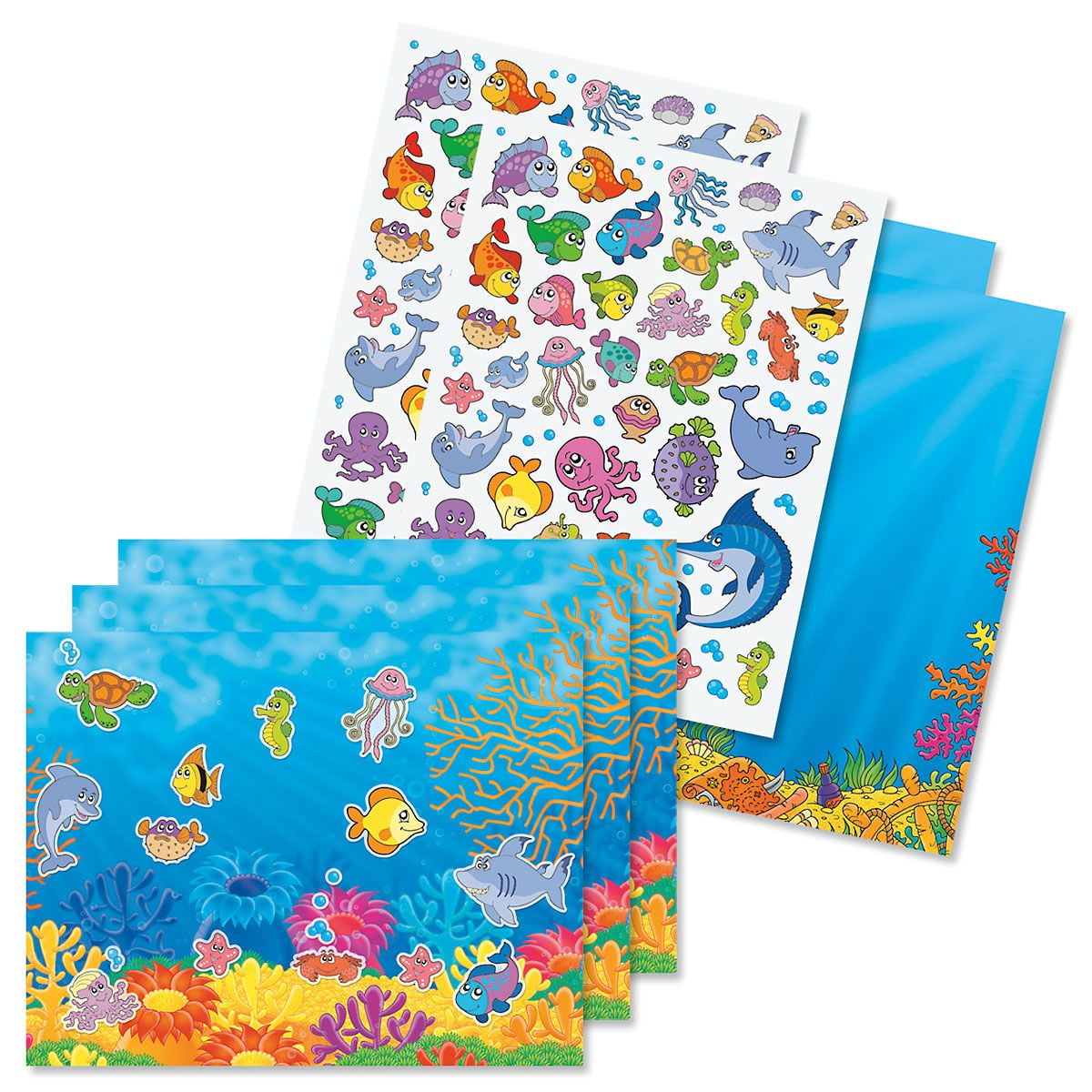 Ocean Adventure Sea Life Sticker Scene, Kids Activity, Party Classroom ...