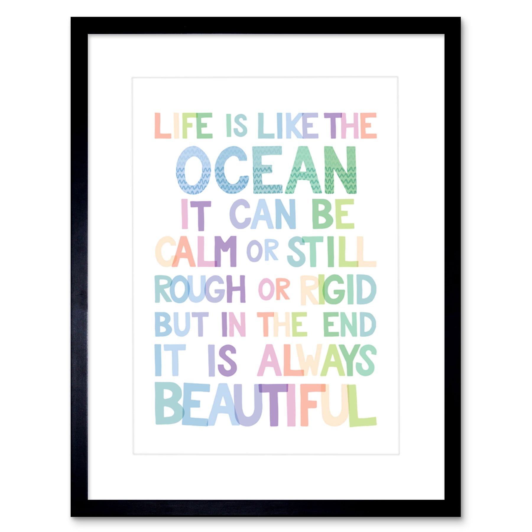 Ocean Always Beautiful Framed Wall Art Print - Walmart.com