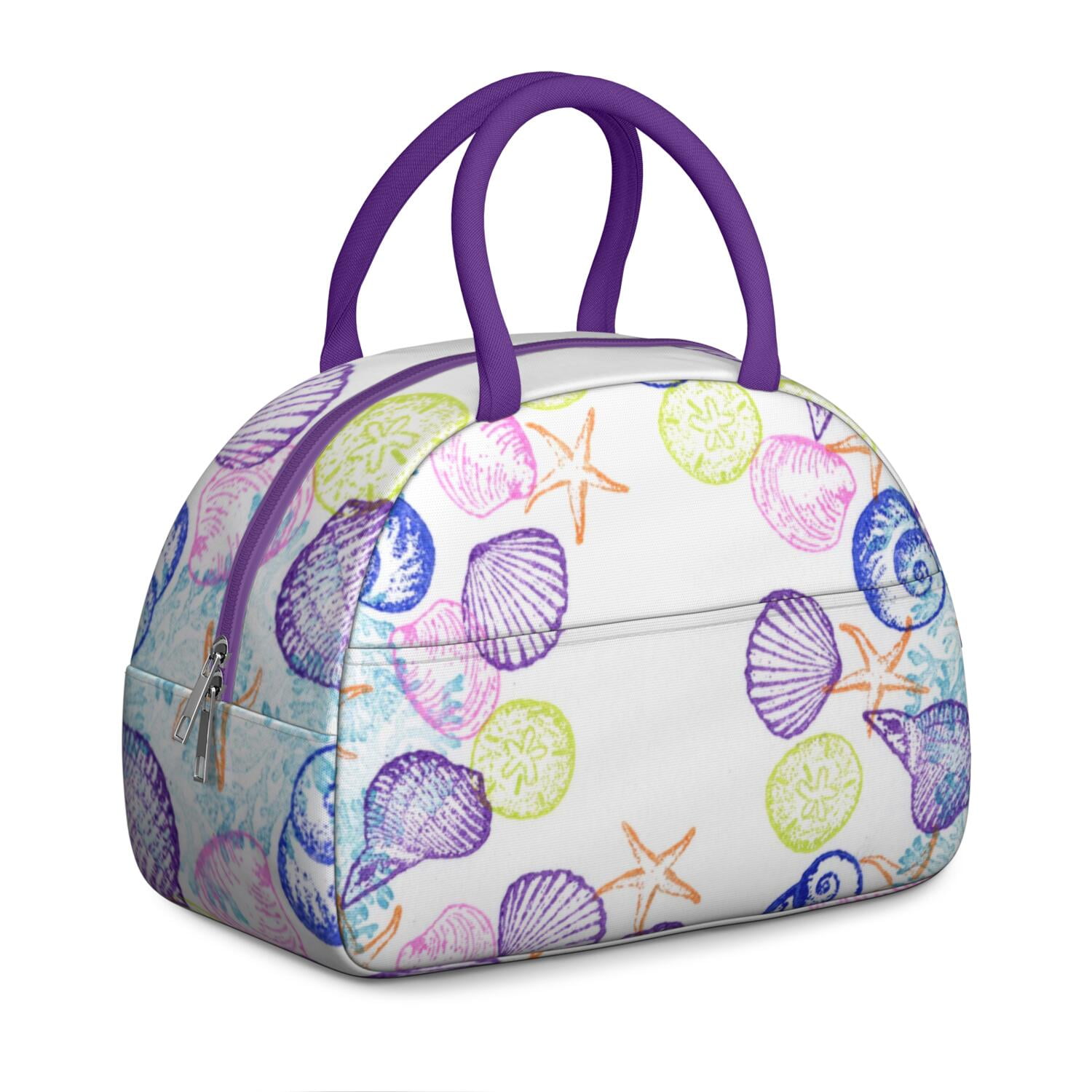 Ocean Anchor and Starfish Lunch Tote, Nautical Marine Life Pattern ...