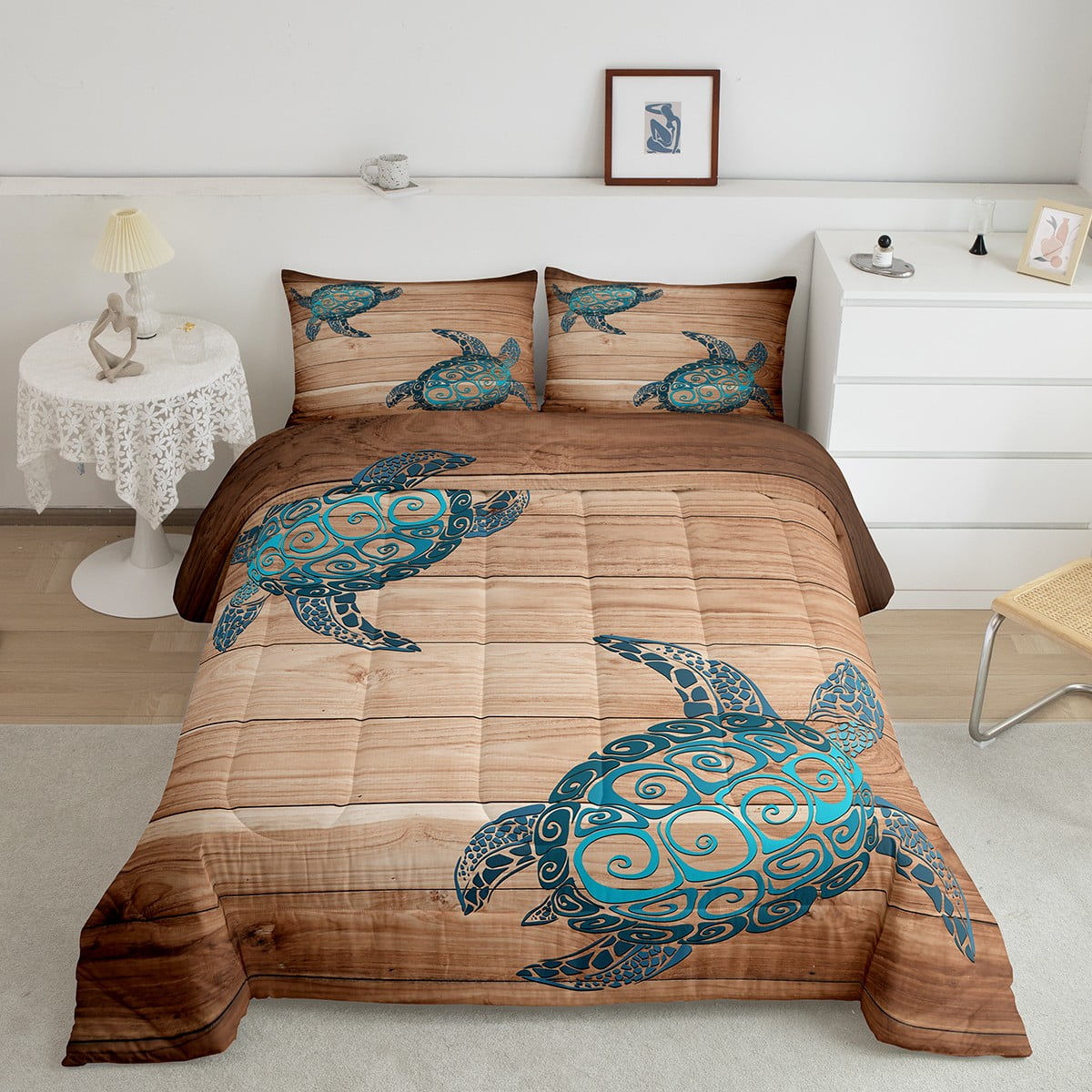 Ocean Animal Bedding Set Full Sea Turtle Comforter Set, Wild Animals ...