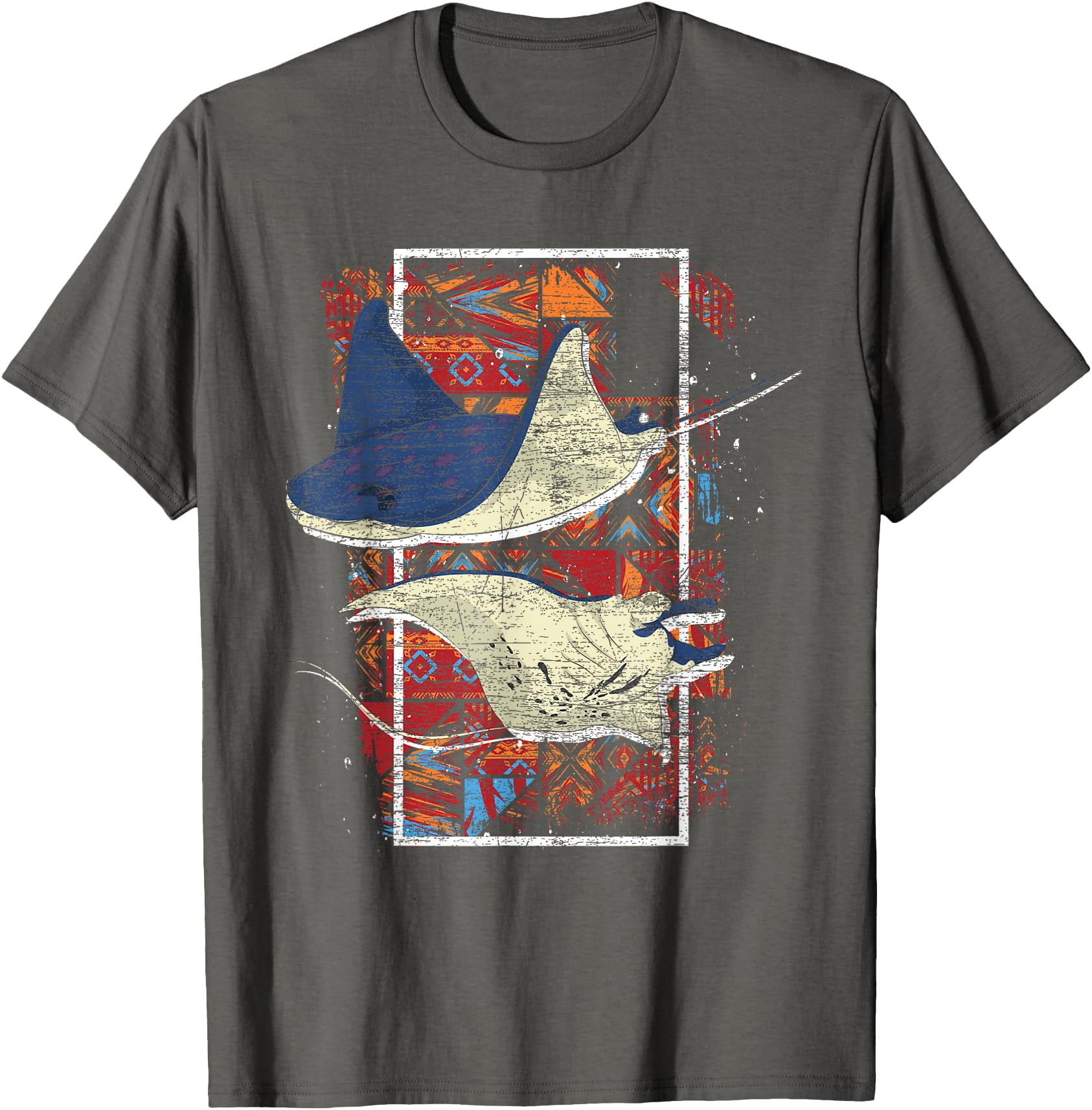 Ocean Animal Manta Ray Lover Hawaiian Tribal Softstyle Unisex T-Shirt ...